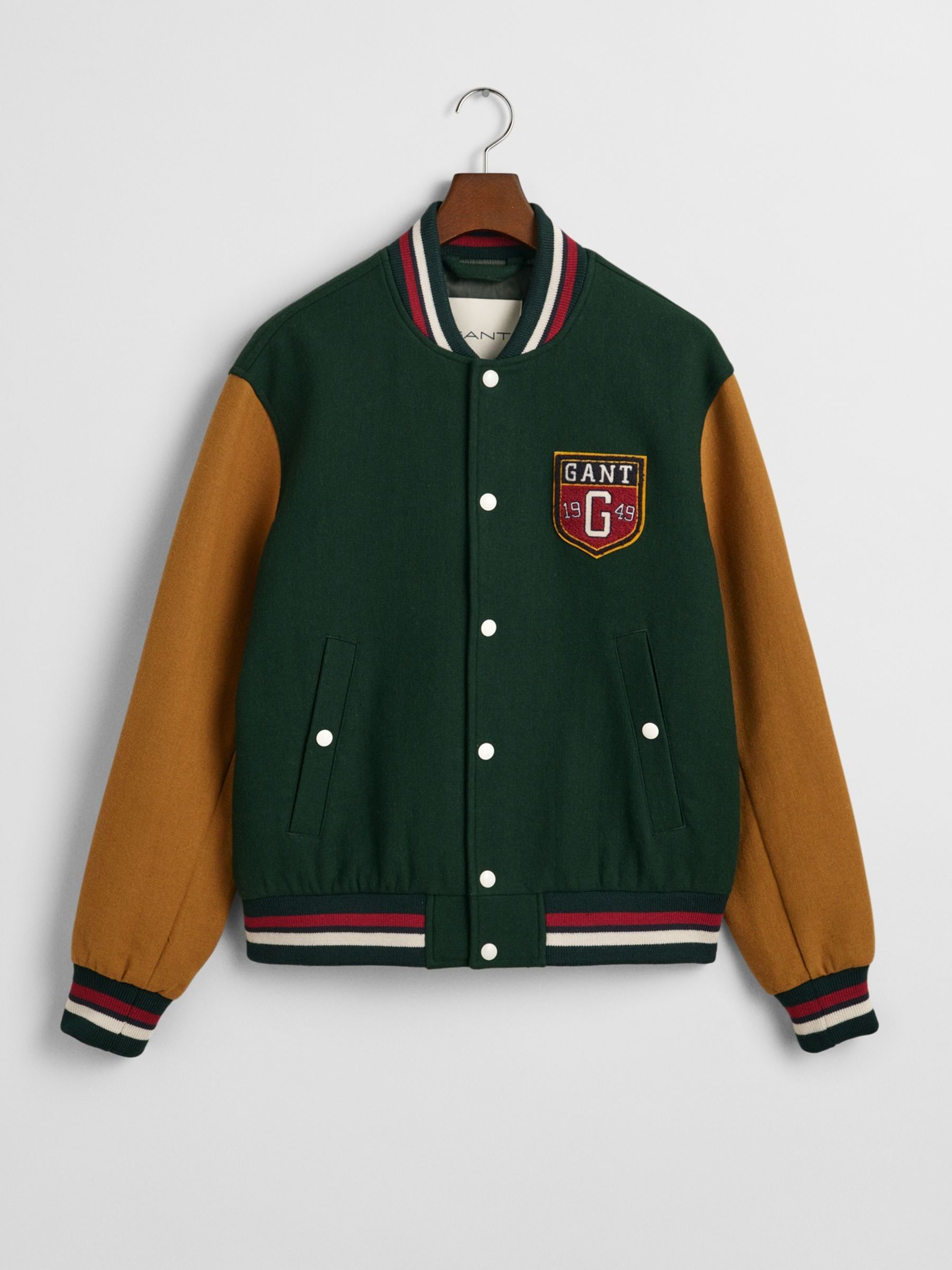 Buy GANT Green Wool Blend Varsity Jacket from the Next UK online shop