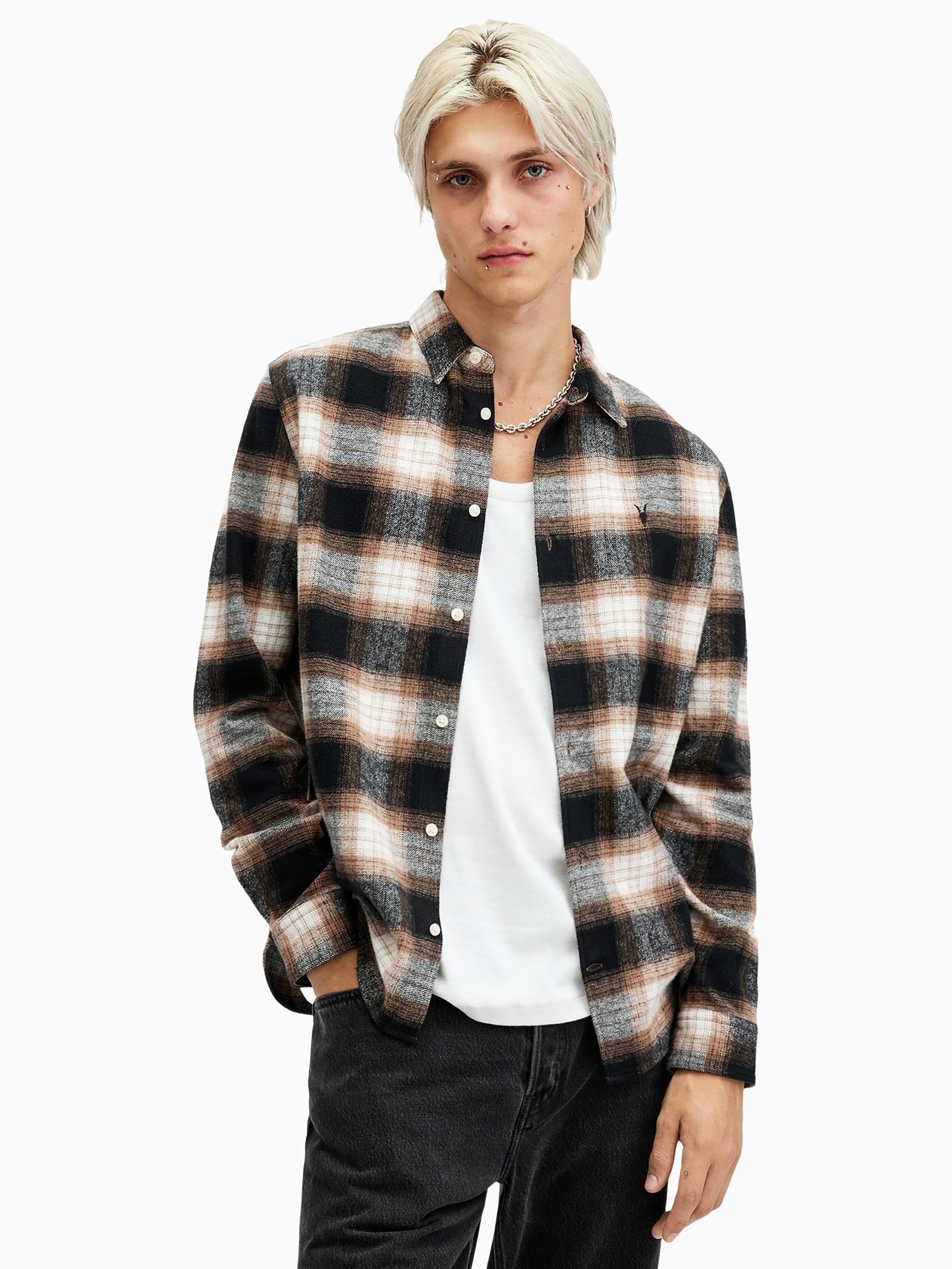 Buy AllSaints Orange Mercy Long Sleeve Shirt from the Next UK online shop
