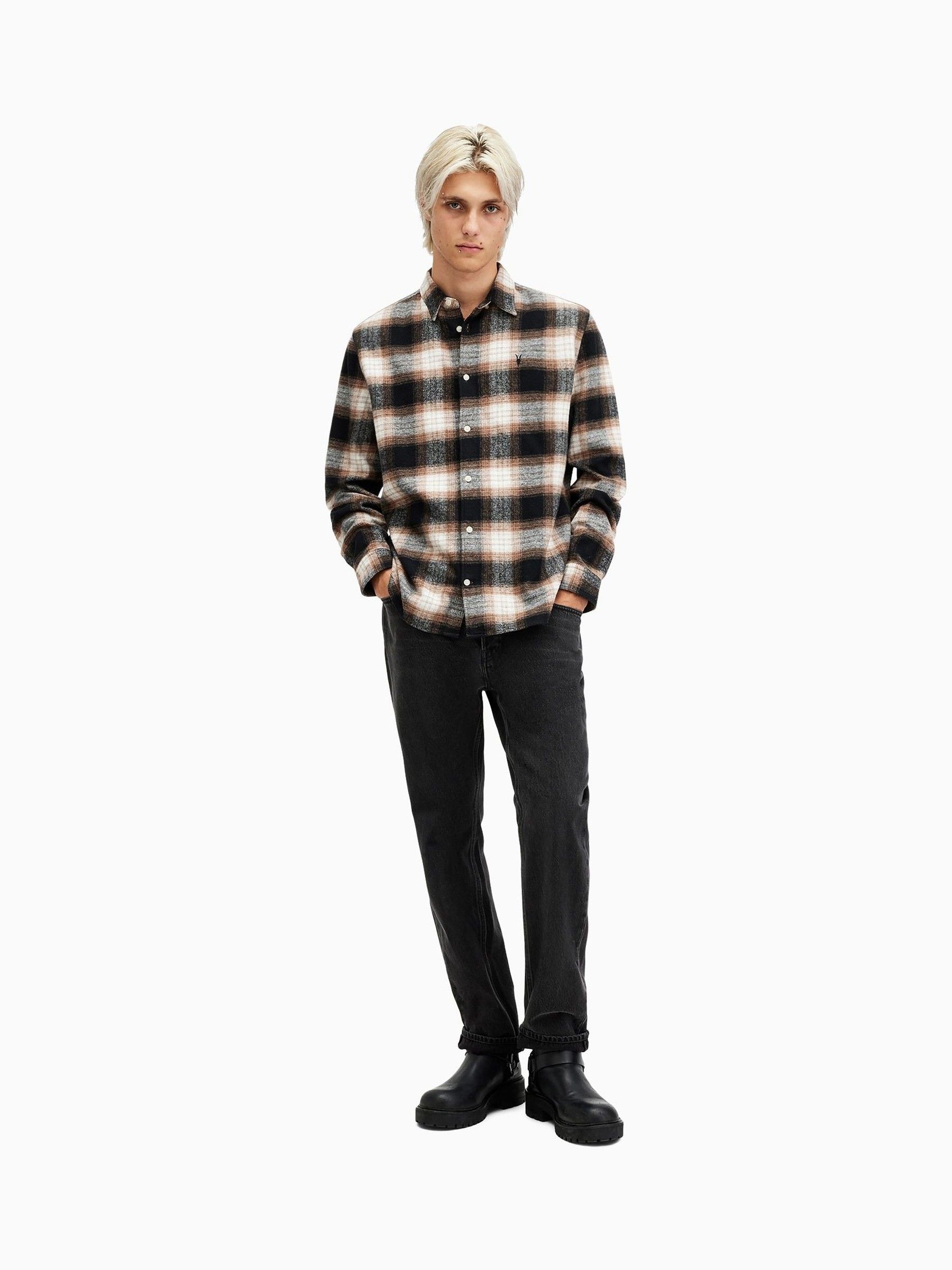 Buy AllSaints Orange Mercy Long Sleeve Shirt from the Next UK online shop