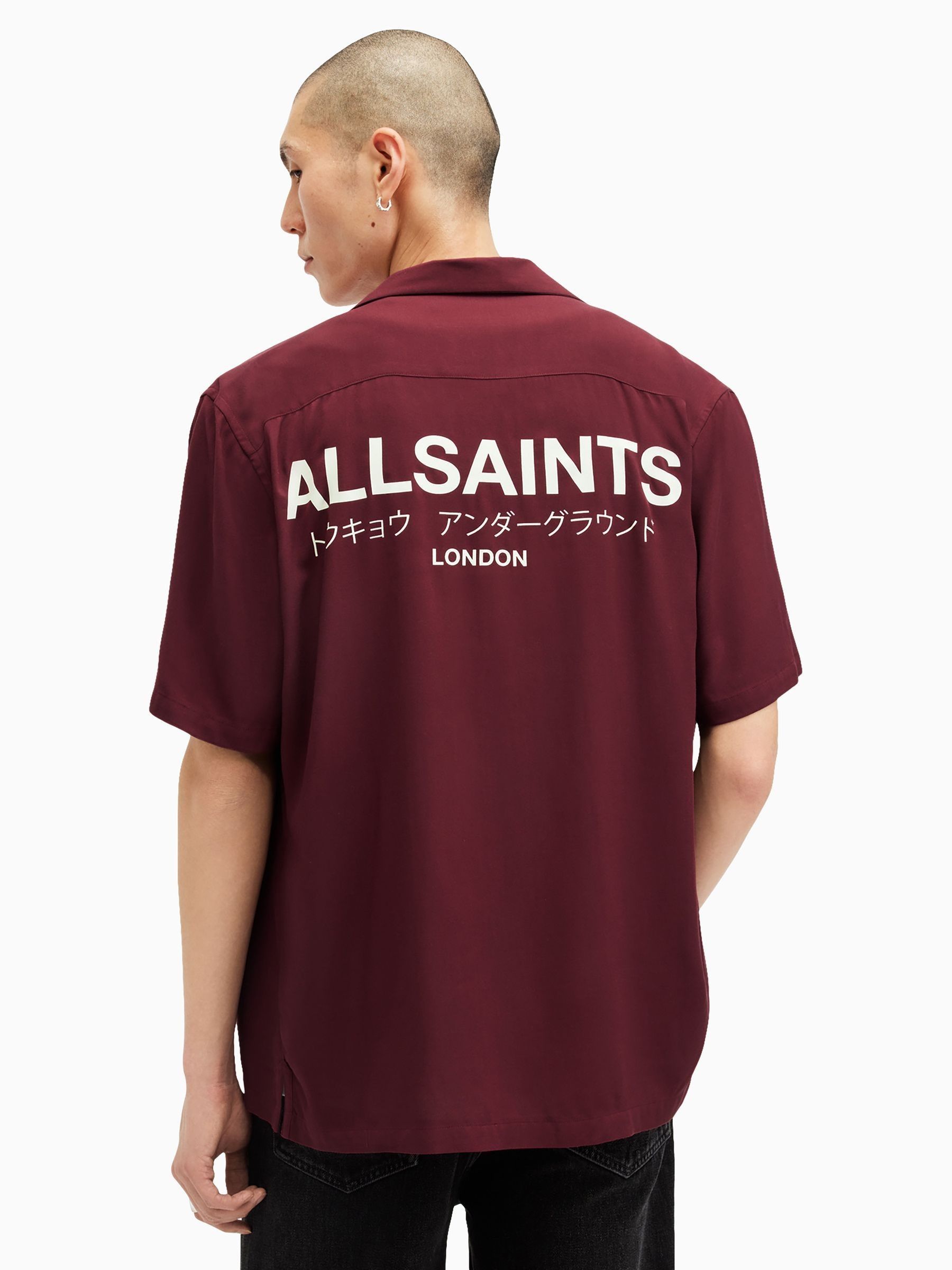 Buy AllSaints Red Underground Short Sleeve Shirt from the Next UK ...