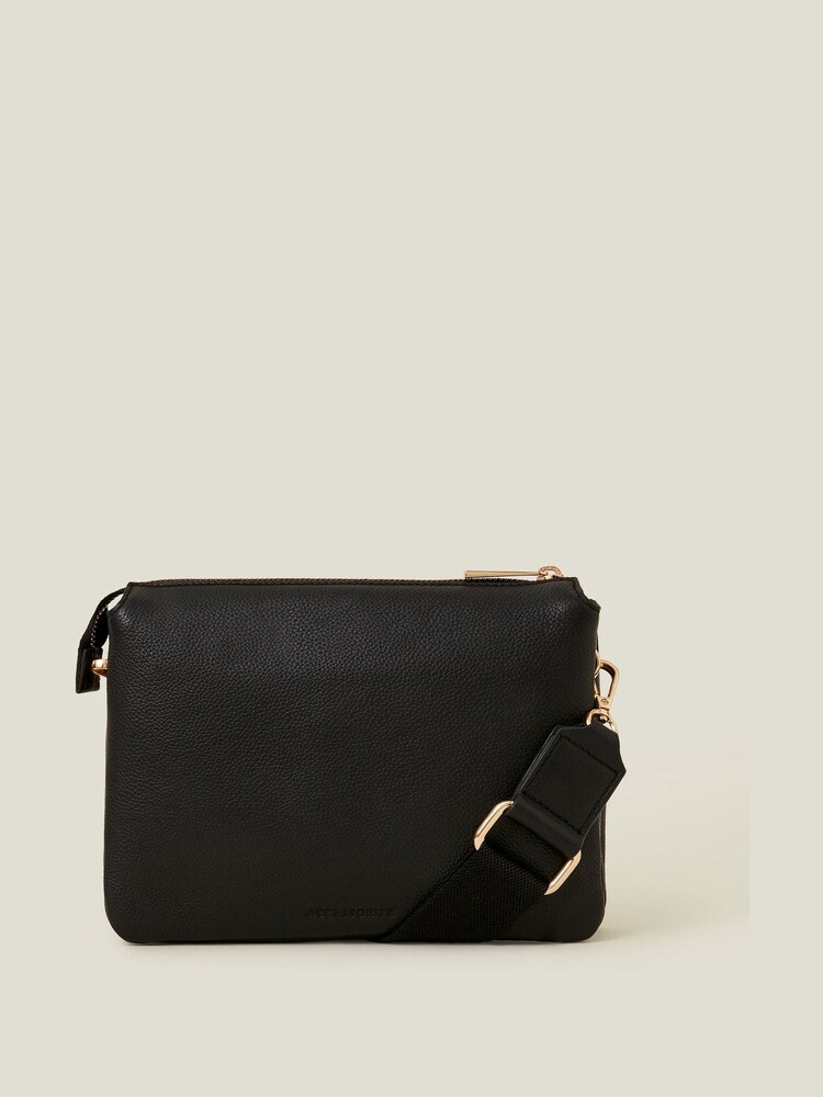 Buy Accessorize Black Leather Double-Pouch Cross-Body Bag from the Next ...
