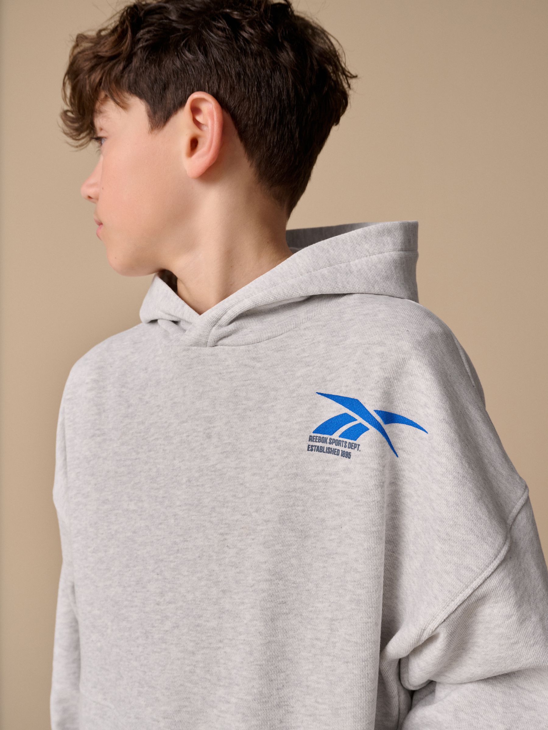 Buy Reebok Boys Grey Graphic 100% Cotton Hoodie and Shorts Set from the ...