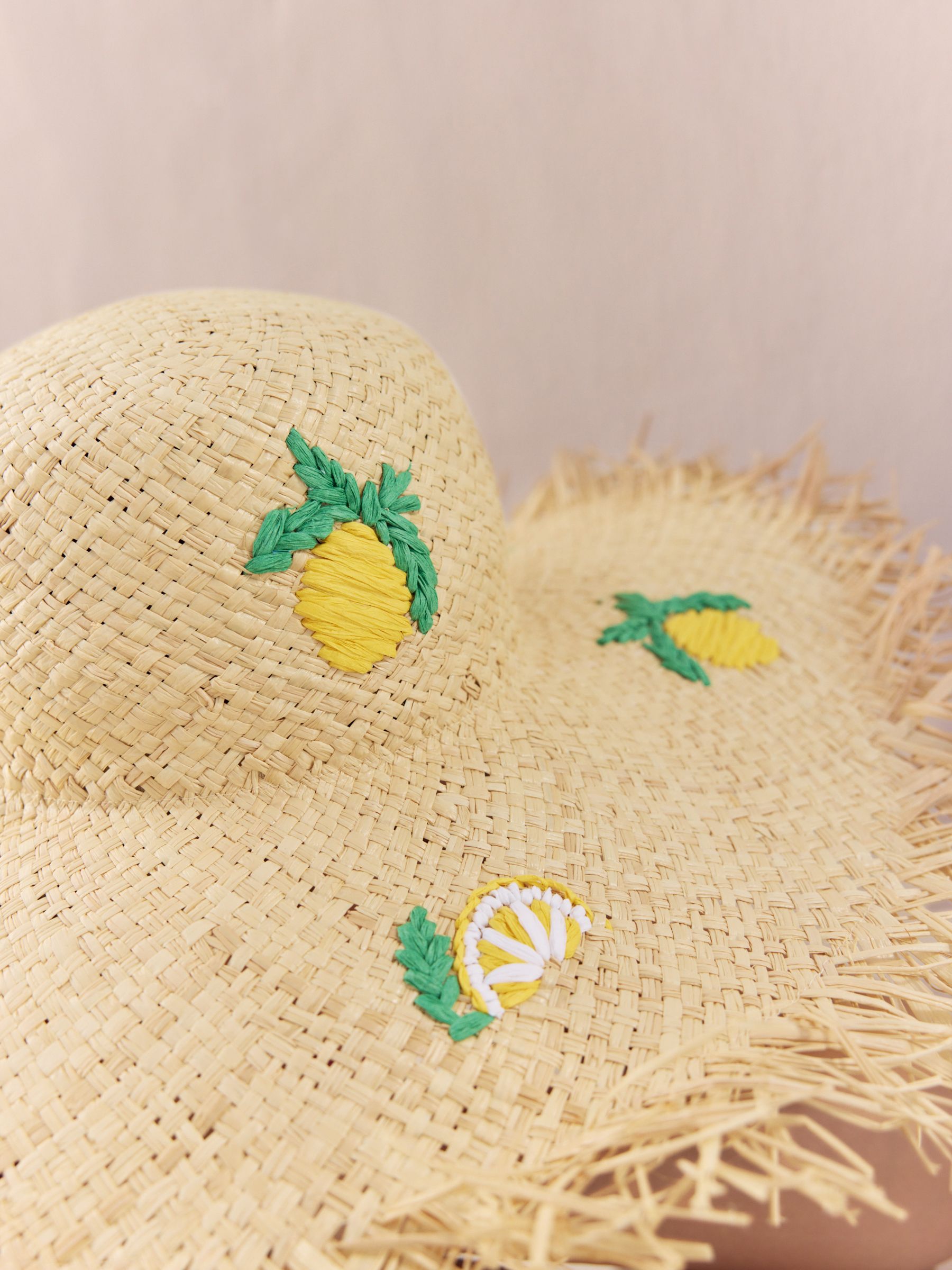 Buy Lemon Applique Frayed Brim Floppy Hat from the Next UK online shop