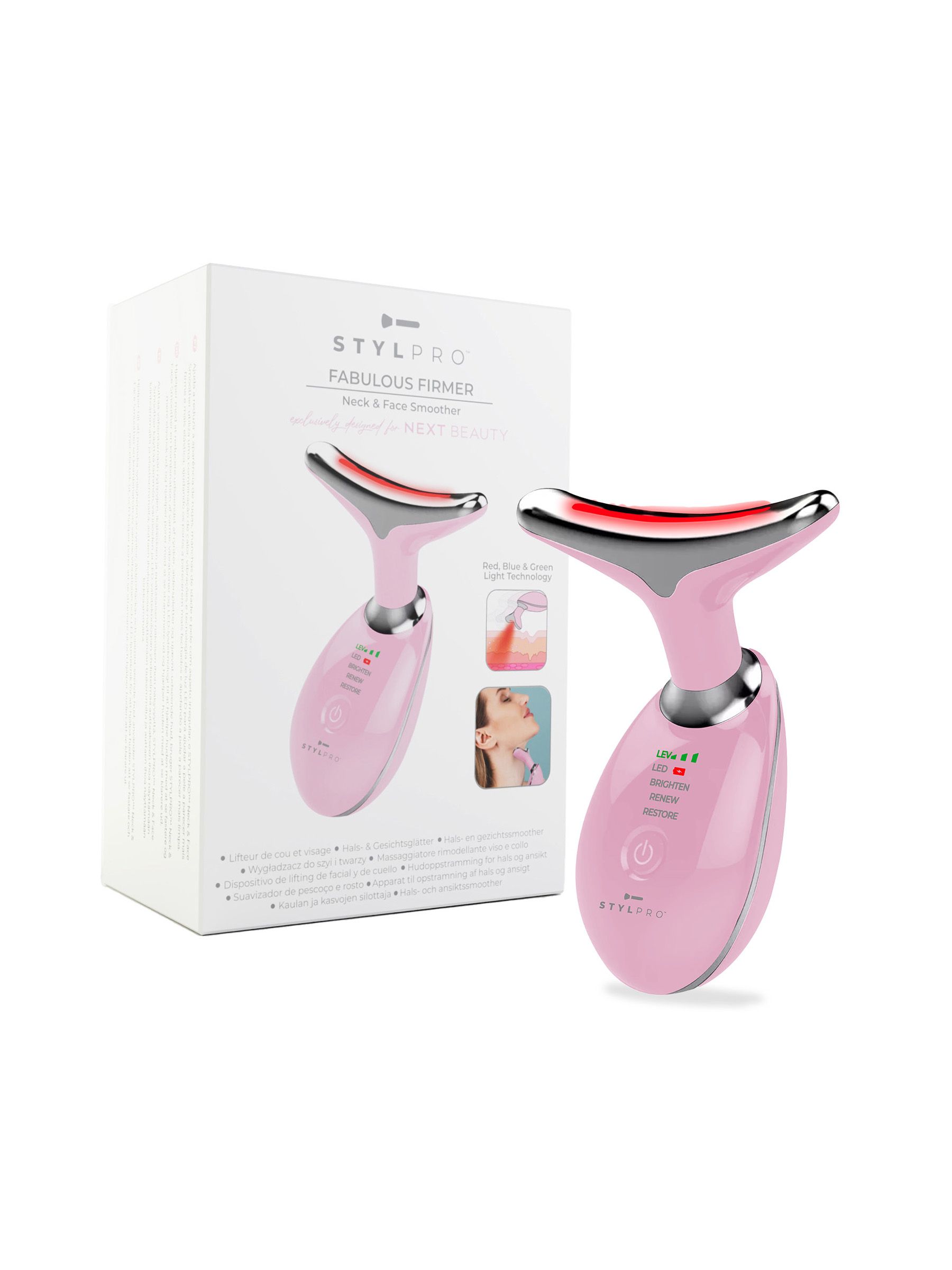 Buy Stylpro Fabulous Firmer LED Massaging Neck and Face Smoother Device ...