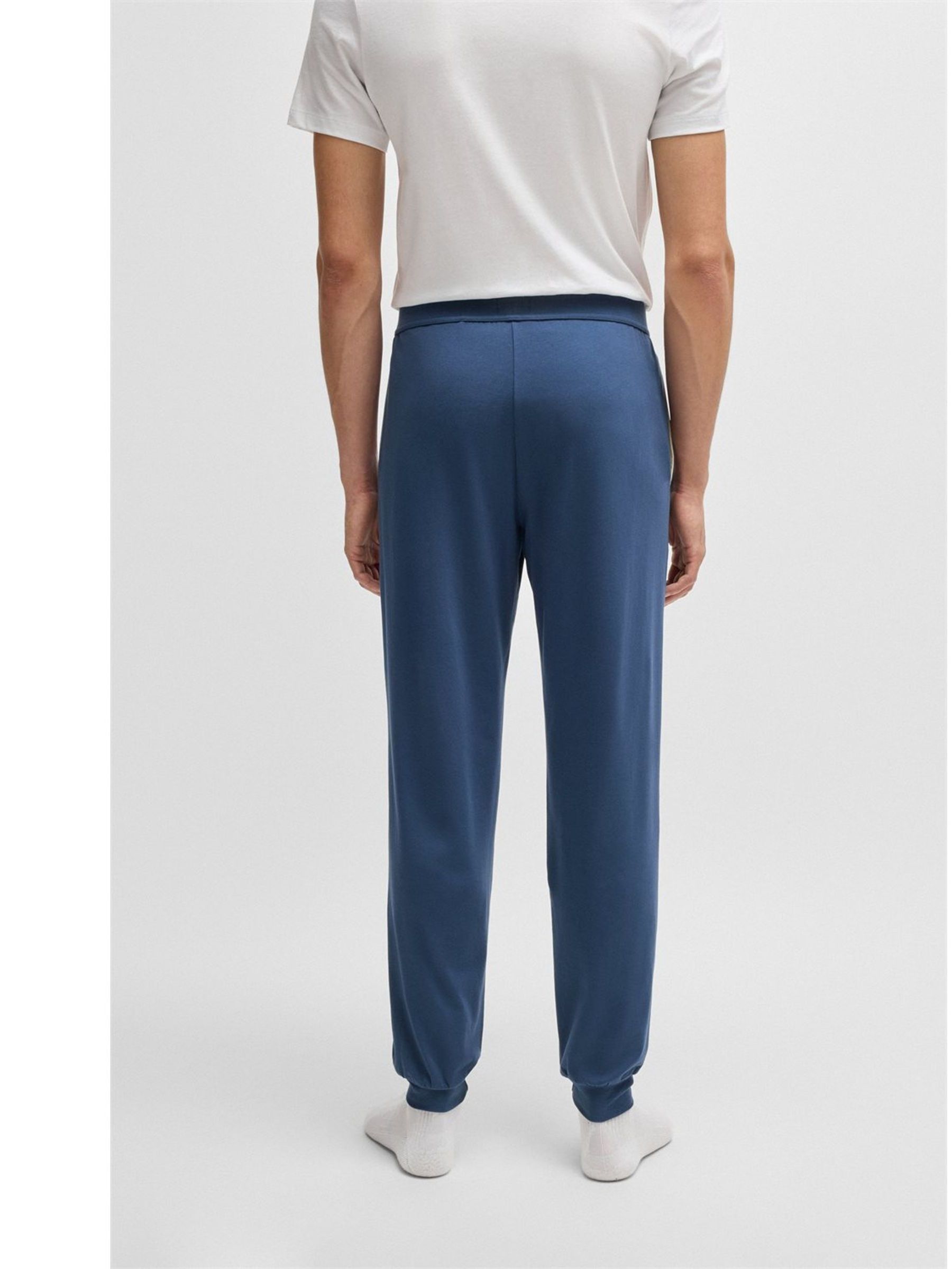 Buy BOSS Blue Stretch Cotton Cuffed Tracksuit Bottoms from the Next UK ...