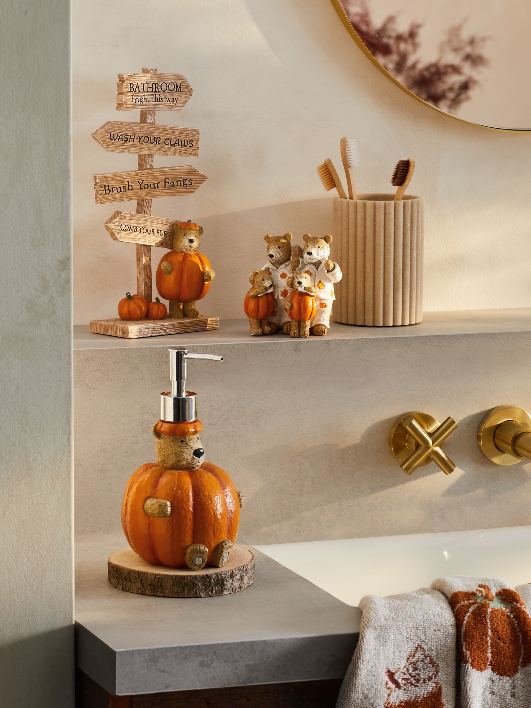 Buy Natural Pumpkin Bertie Bear Sign Ornament from Next Ireland