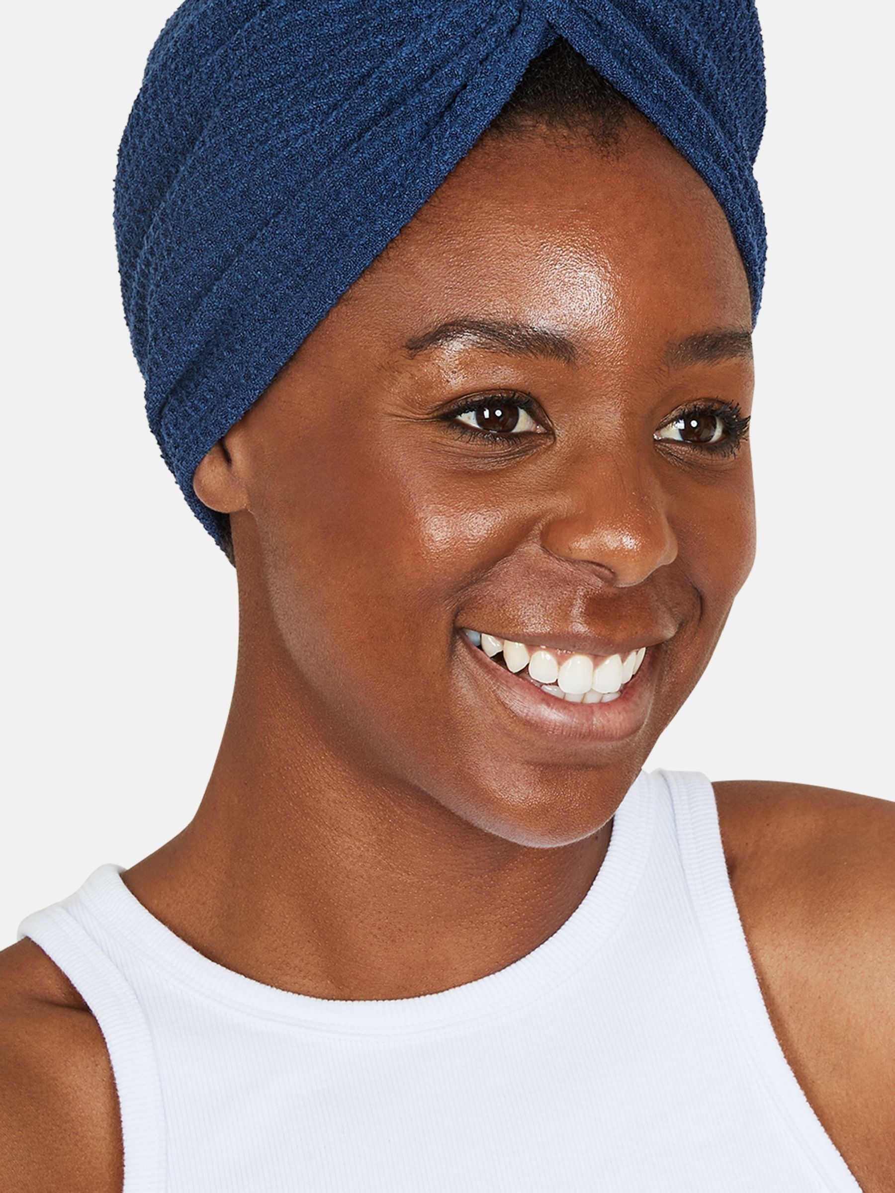 Buy Dock & Bay Nautical Navy Hair Wrap Quick Dry Hair Towel Waffle from ...