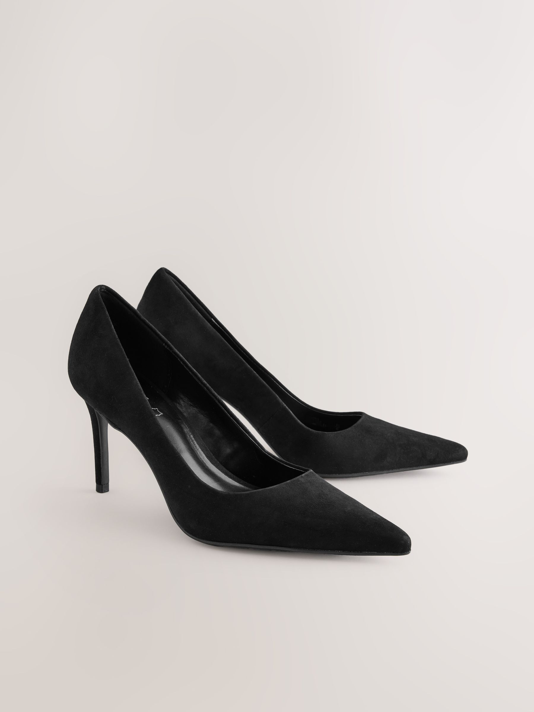Buy Black Suede Standard/Wide Fit Mid Court Shoes from the Next UK ...