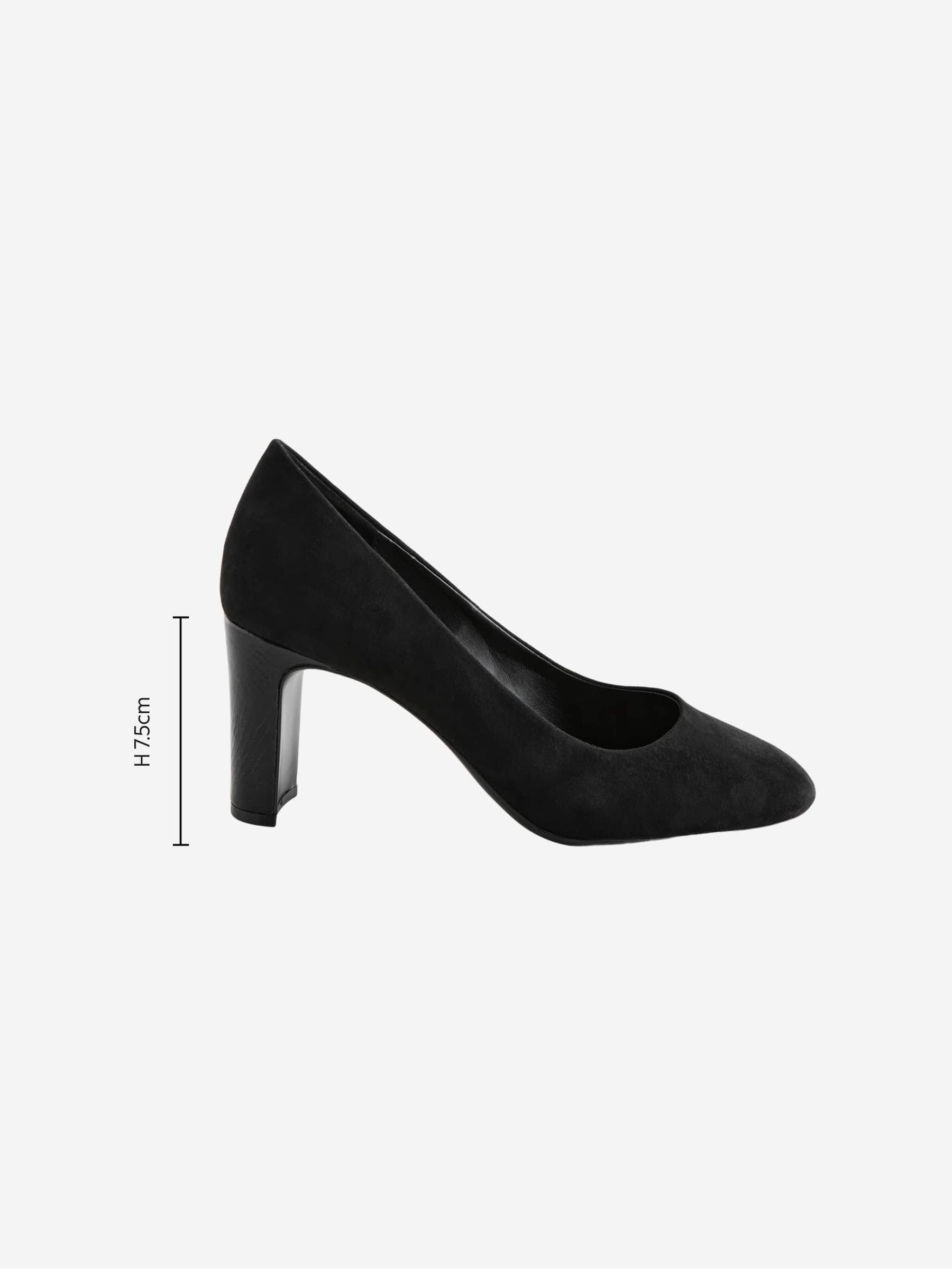 Buy Black Standard/Wide Fit Round Toe Block Court Shoes from the Next ...