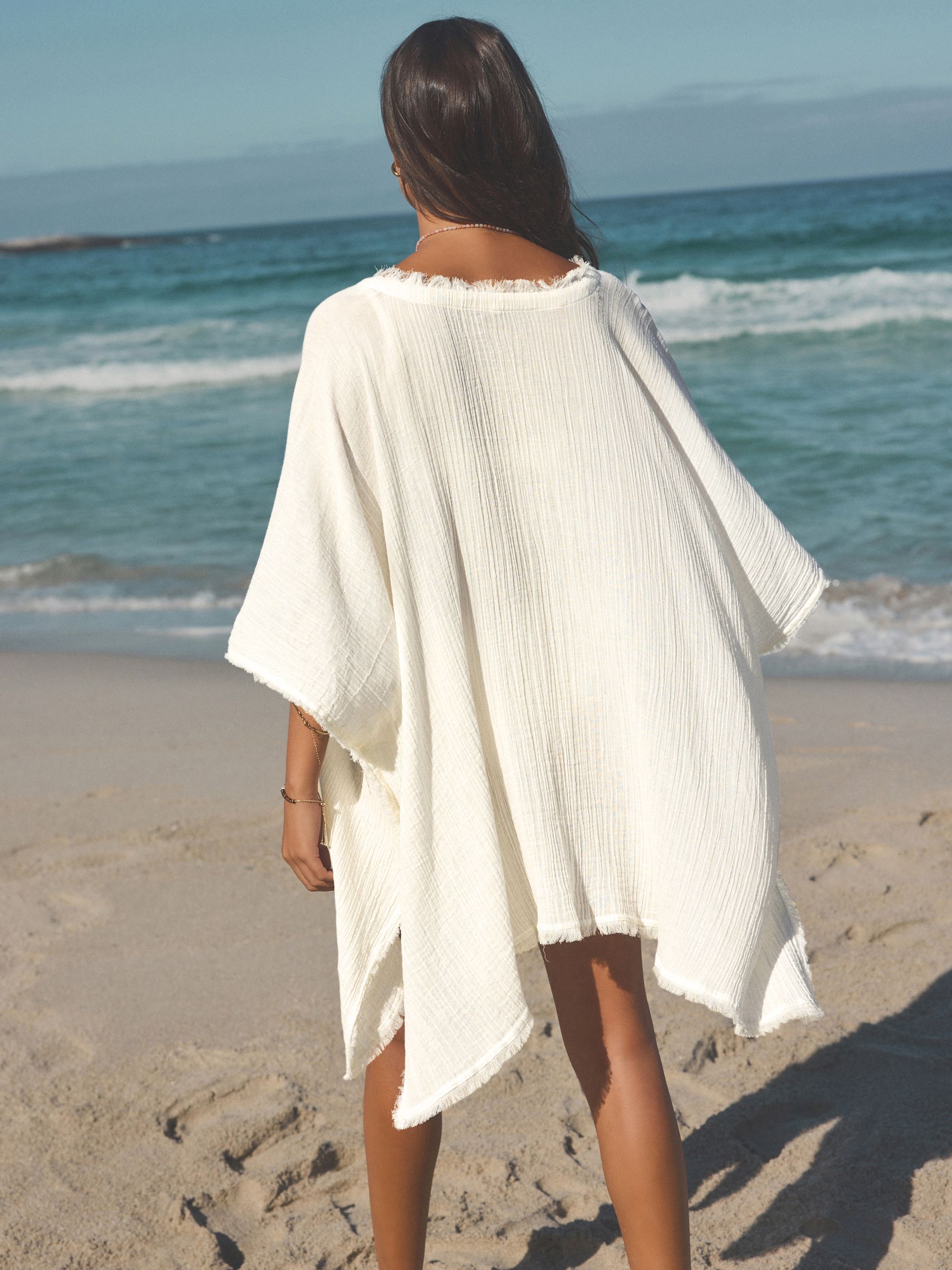 Buy White Double Cloth 100% Cotton Cover-Up from the Next UK online shop