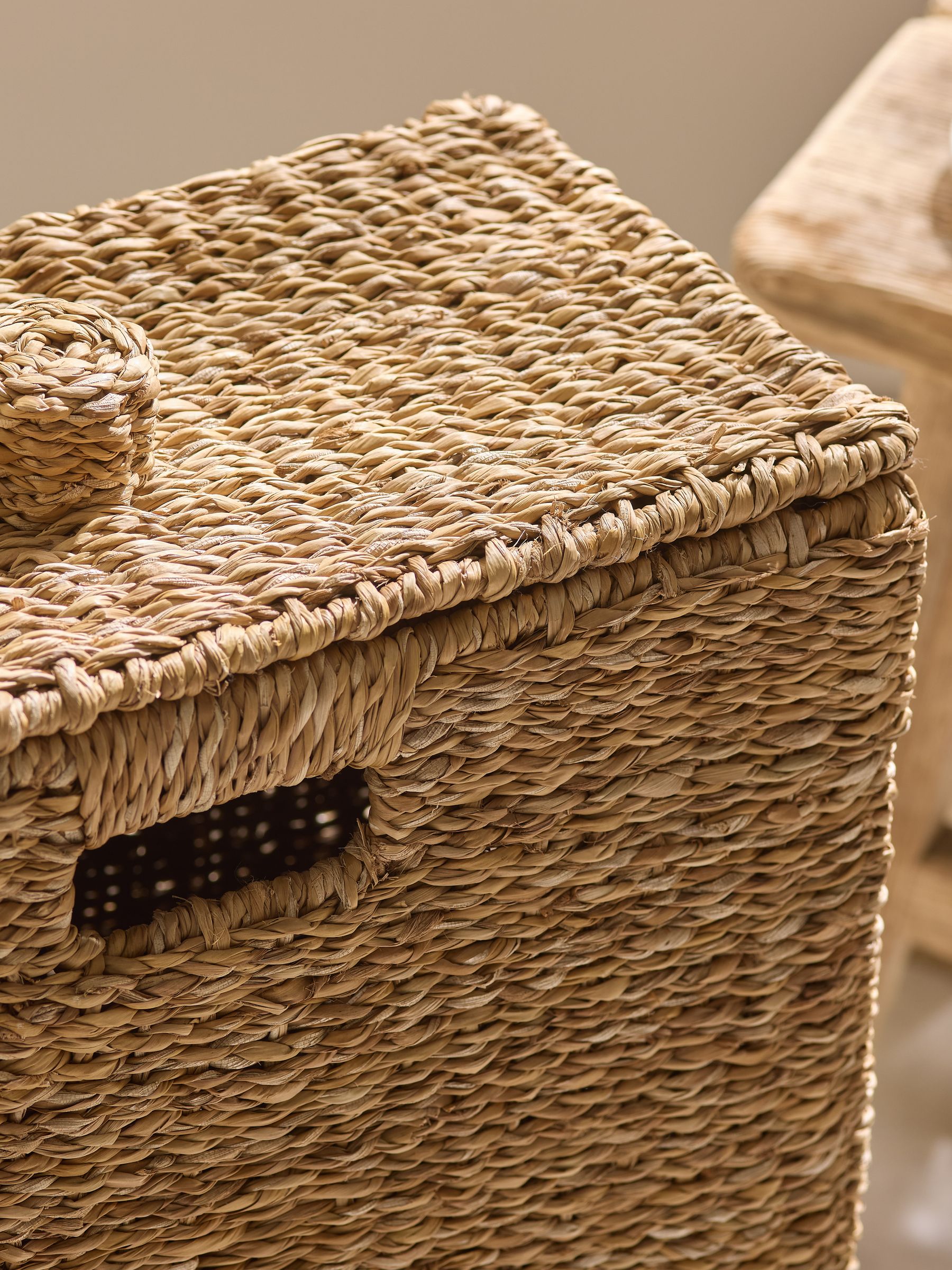 Buy Dark Natural Seagrass Slimline Laundry Basket from the Next UK ...