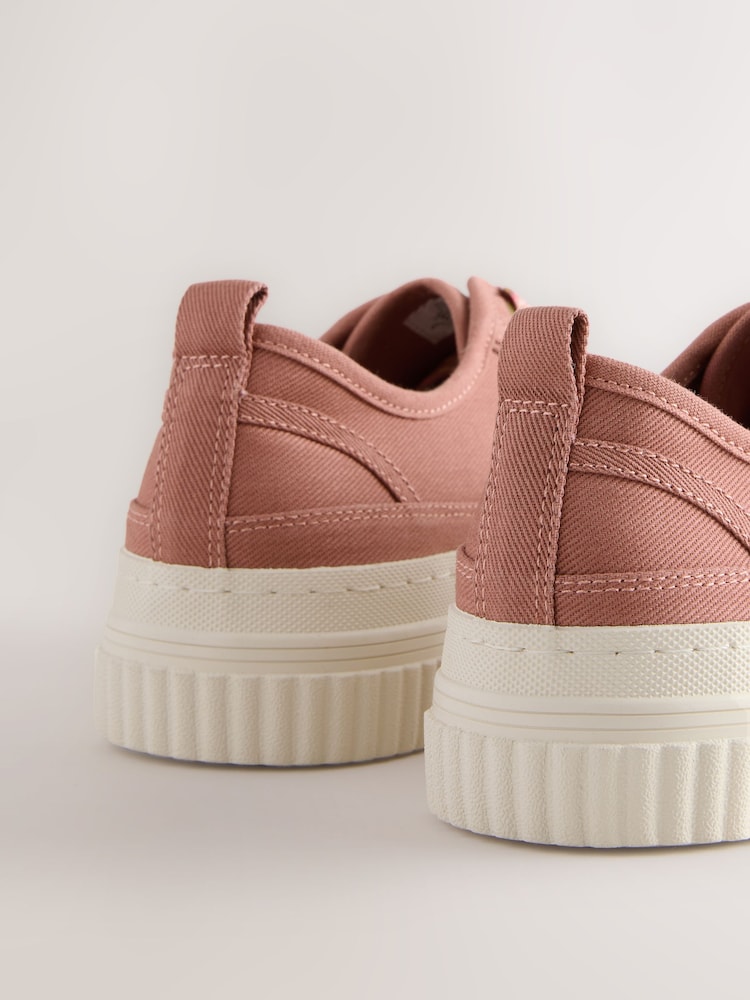 Buy Pink Forever Comfort® Canvas Chunky Baseball Lace Up Trainers from ...