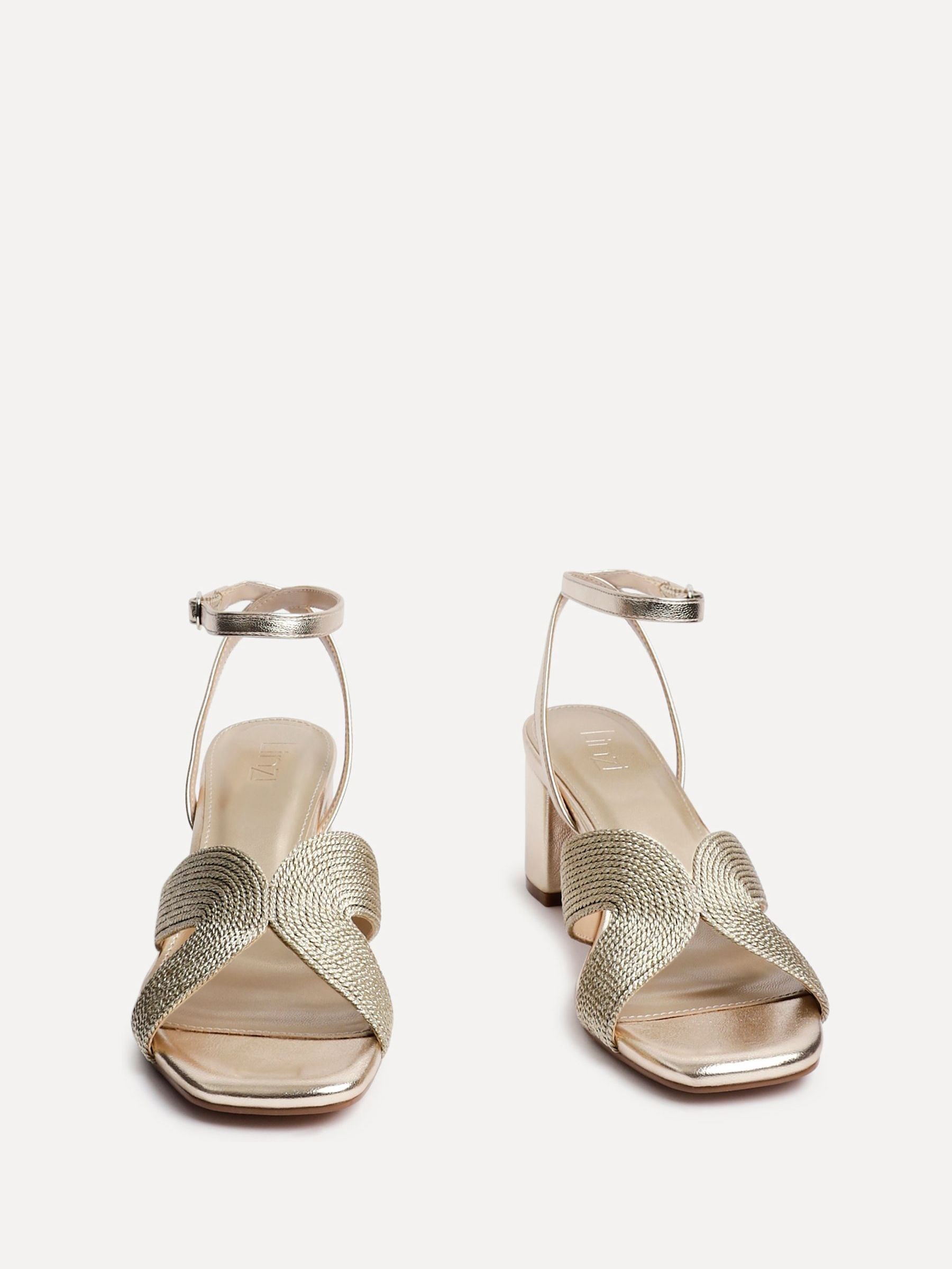 Buy Linzi Gold Alessia Cross-Over Front Strap Heeled Sandals from the ...