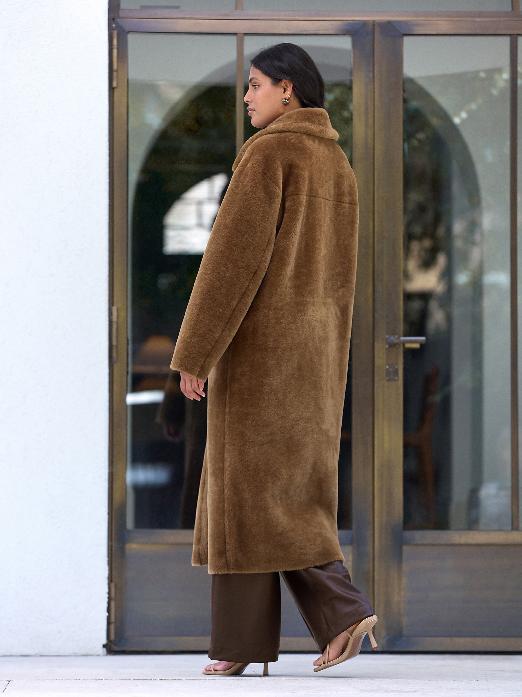 Buy Toffee Brown Faux Fur Maxi Coat from Next Malaysia