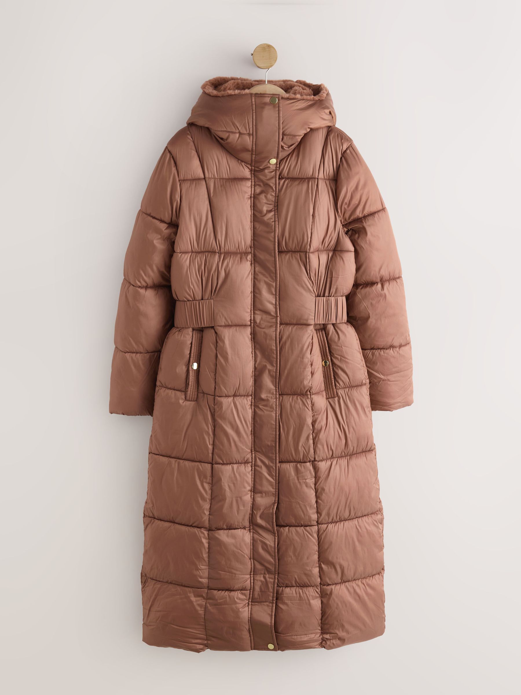 Buy Tan Brown Shower Resistant Padded Longline Coat from the Next UK ...