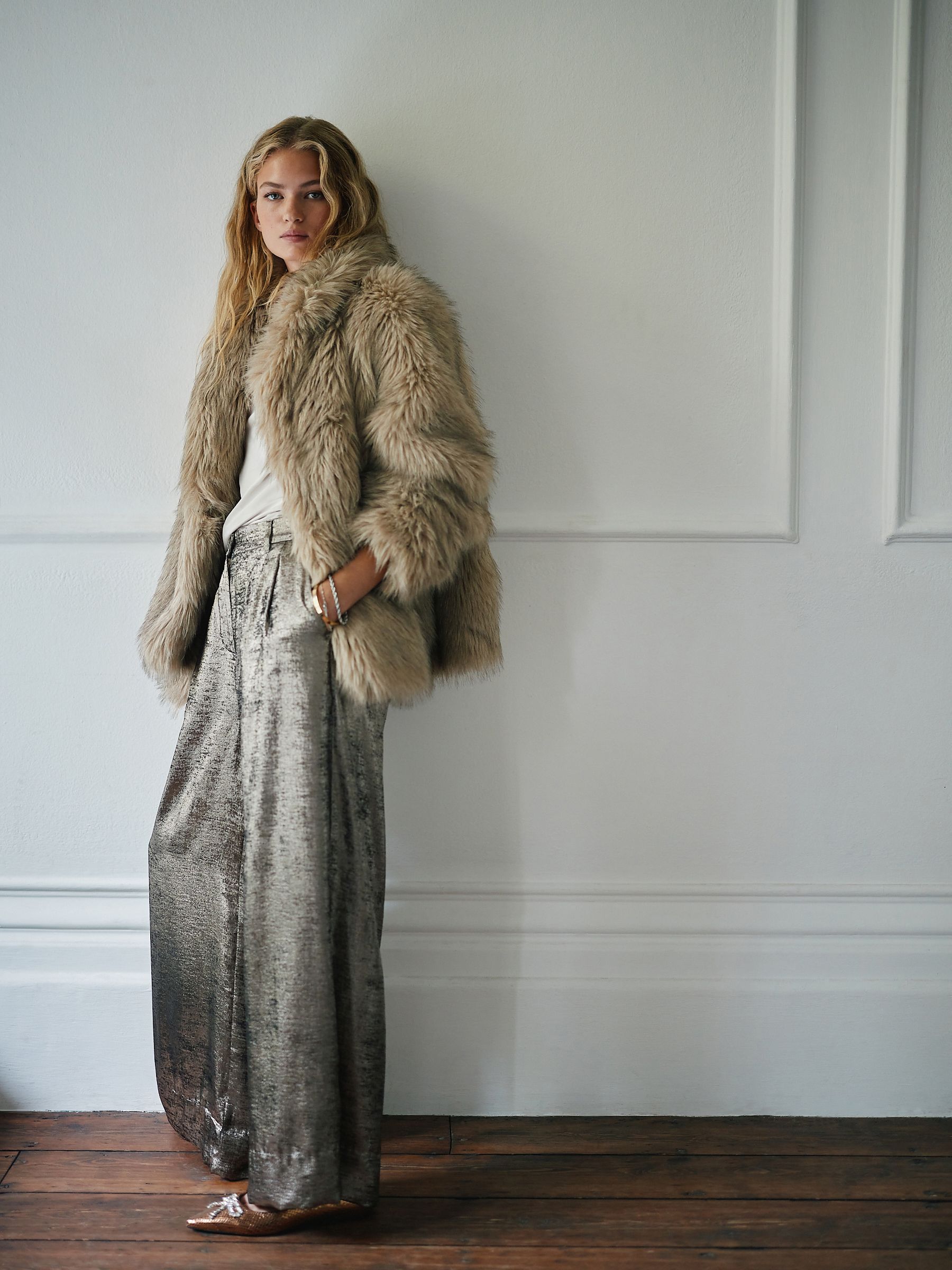 Buy Neutral Faux Fur Jacket from the Next UK online shop
