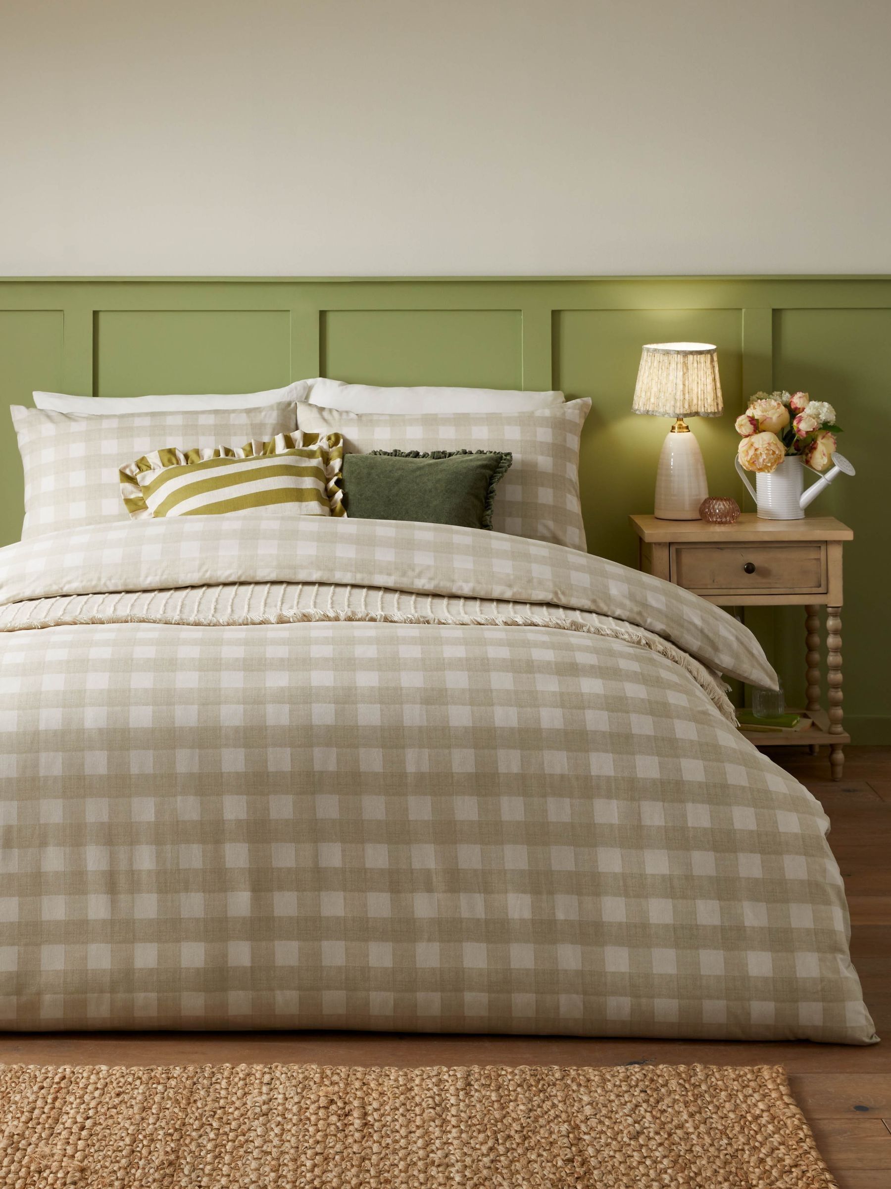 Buy Furn Natural Beige Hartsford Gingham Duvet Cover and Pillowcase Set ...