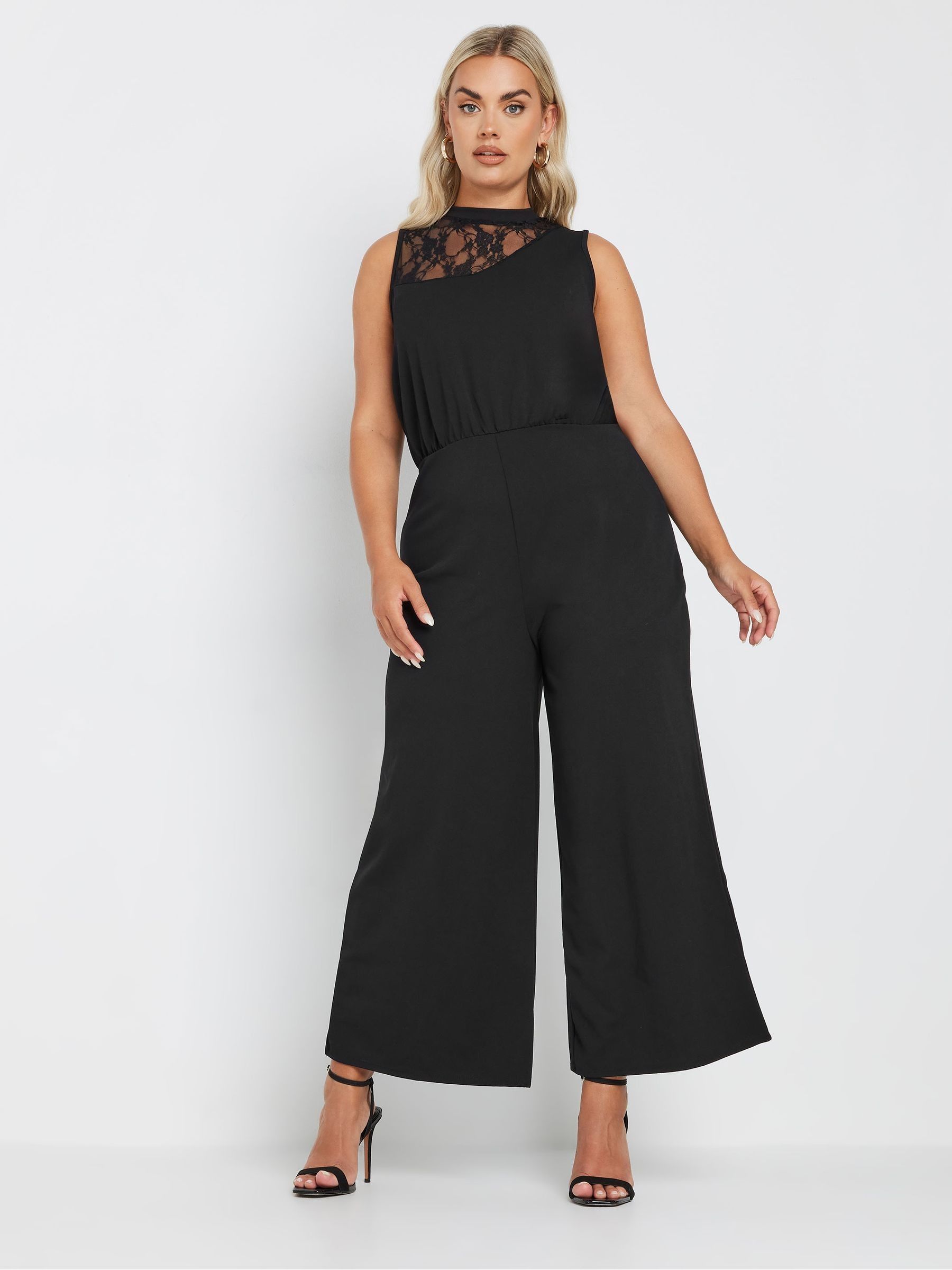 Buy Yours Curve Black Limited Lace Detail Jumpsuit from the Next UK ...