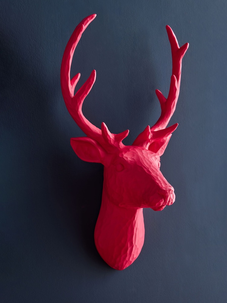 Buy Pink Stag Head Wall Plaque from Next Australia