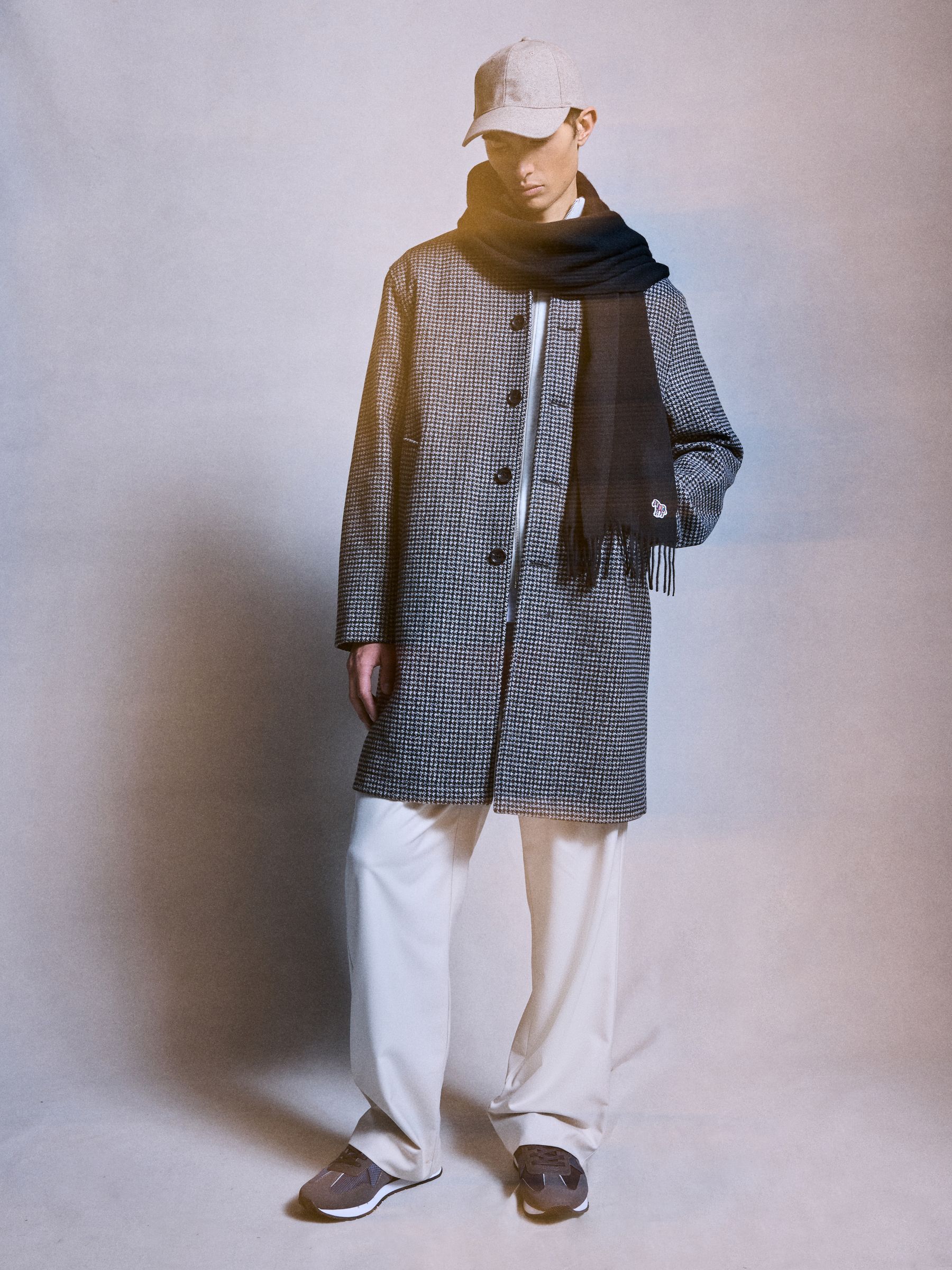 Buy Black - PS Paul Smith Wool Zebra Print Logo Stripe Scarf from Next ...