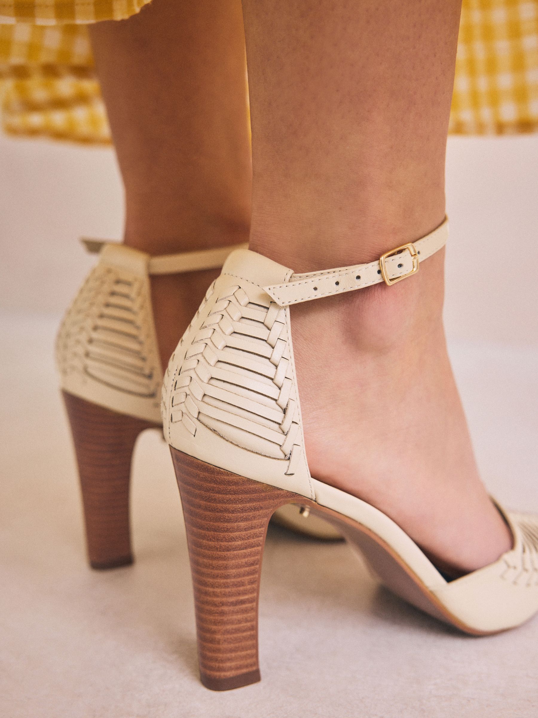 Buy Bone Signature Premium Leather Weave Point Toe Heels from the Next ...