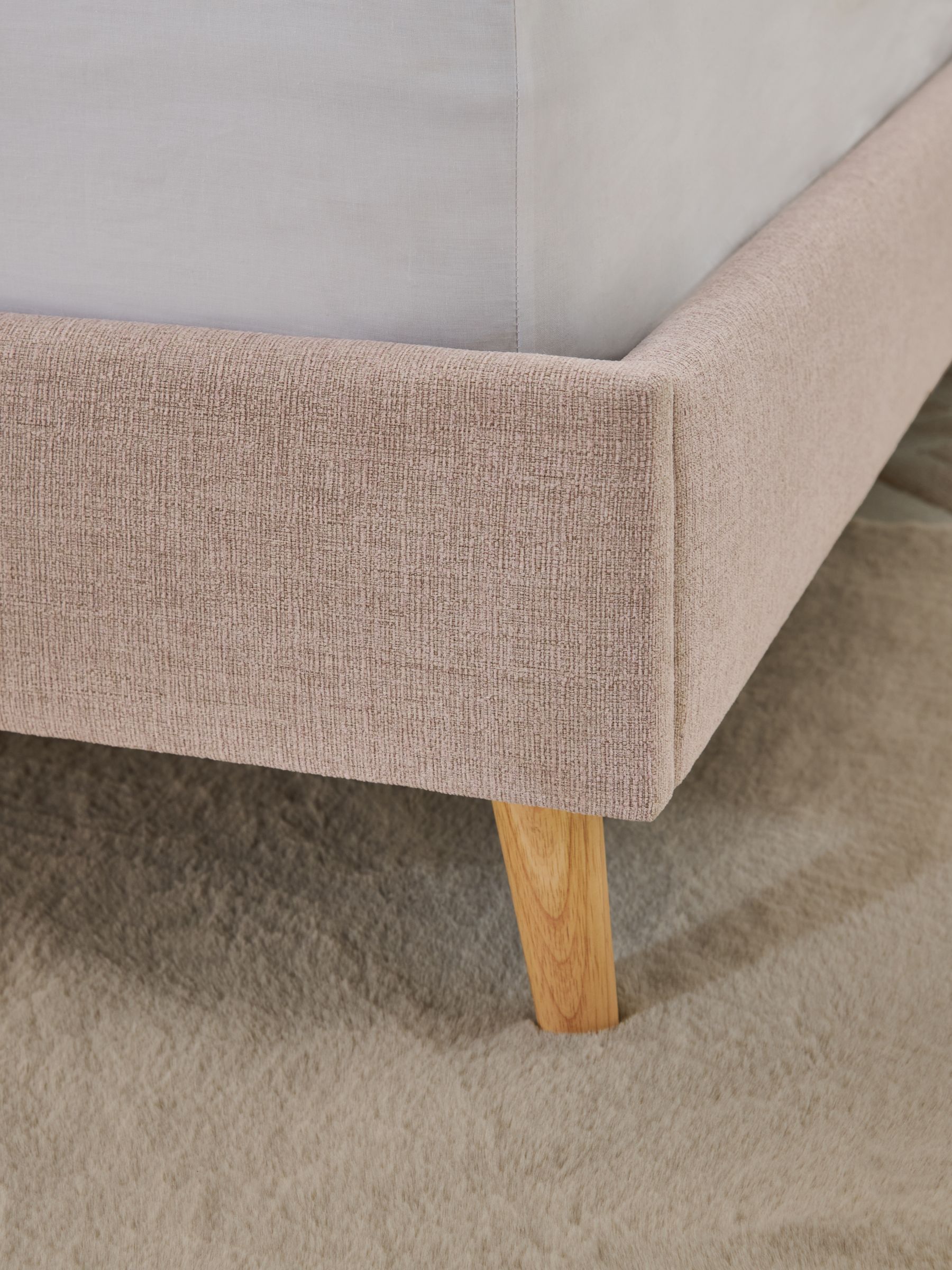 Buy Tweedy Plain Blush Pink Matson Upholstered Bed Frame from the Next ...
