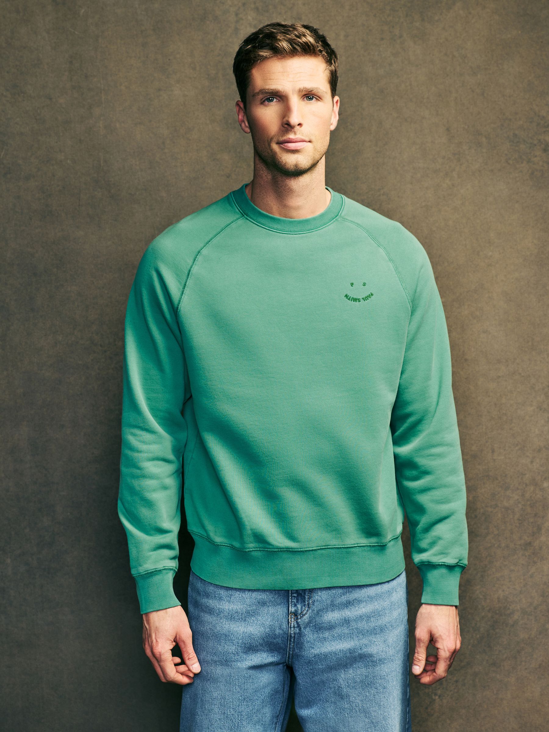 Buy PS Paul Smith Green Smiley Face Logo 100% Cotton Sweatshirt from ...