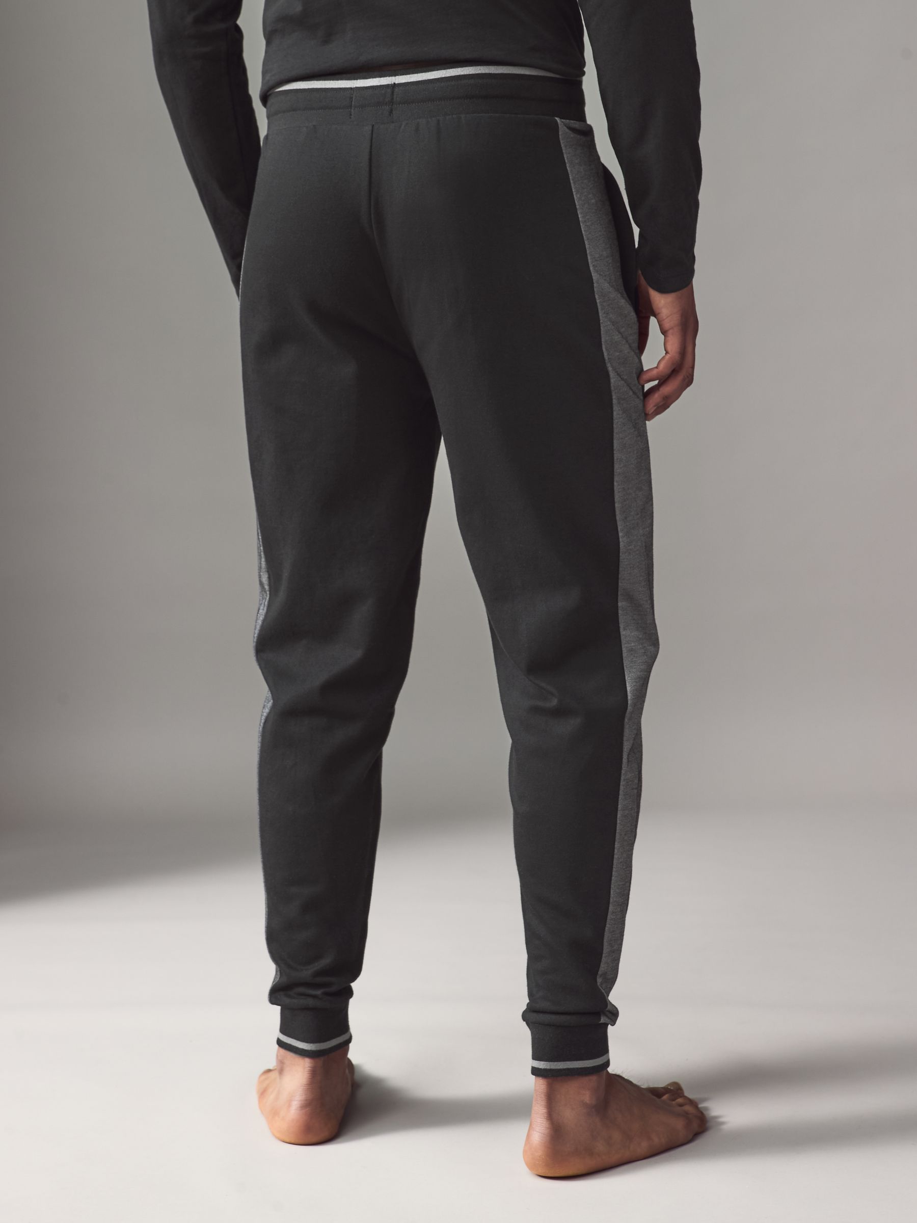 Buy BOSS Black Contrast Piping Cotton Tracksuit Bottoms from the Next ...