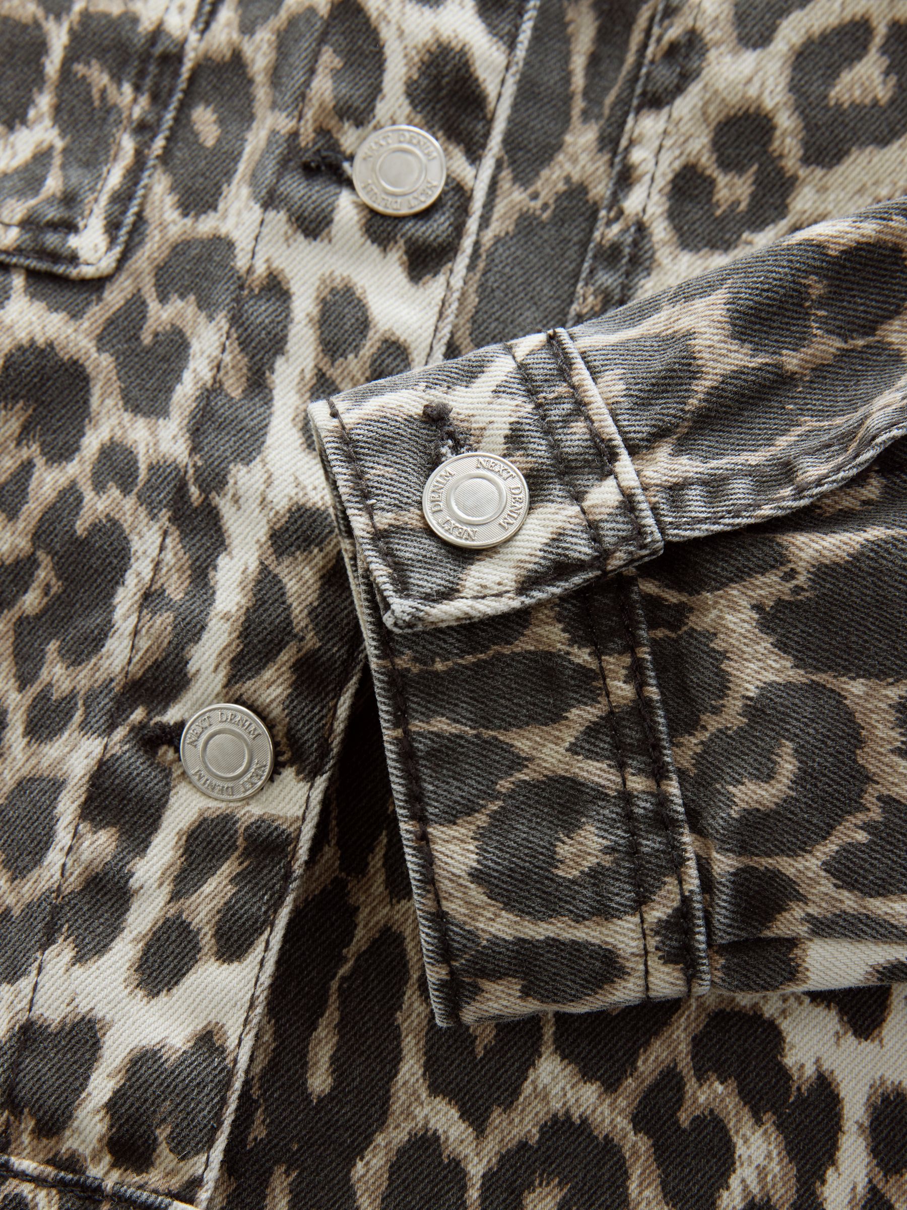 Buy Leopard Print 100% Cotton Boxy Denim Jacket from the Next UK online ...