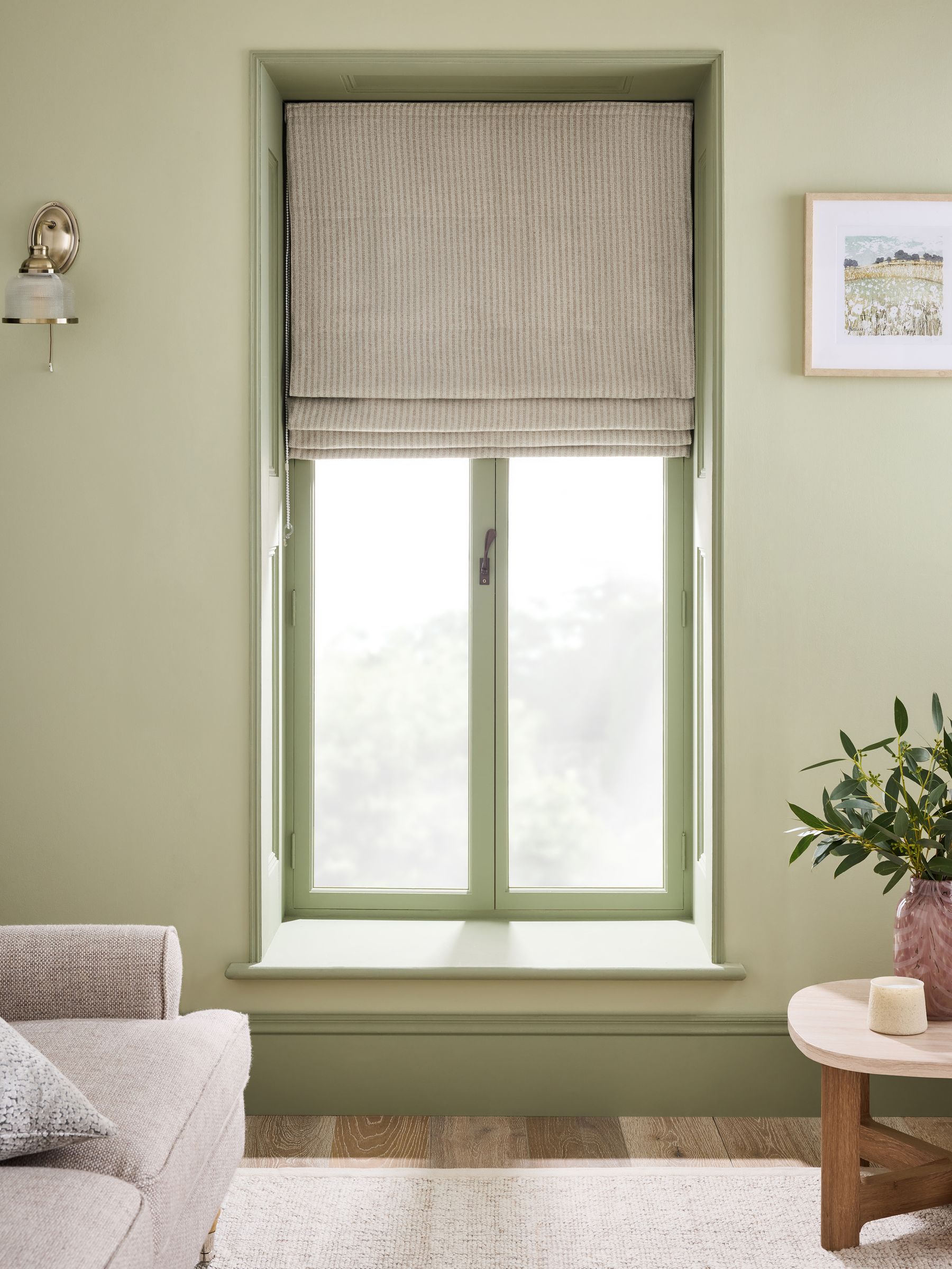 Buy Natural Ready Made Blackout Roman Brushed Stripe Blinds from the ...