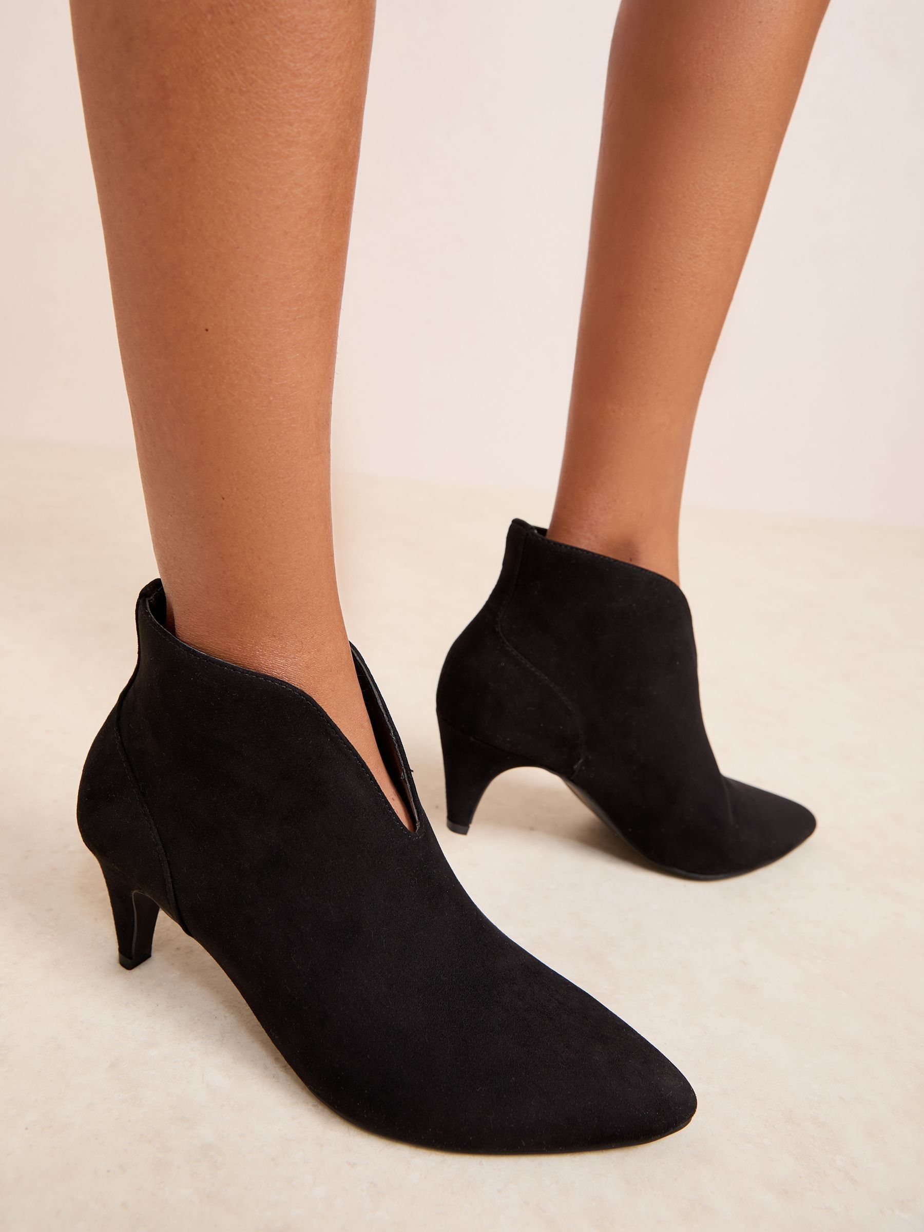 Buy Friends Like These Black Faux Suede Standard fit Formal Mid Heel ...