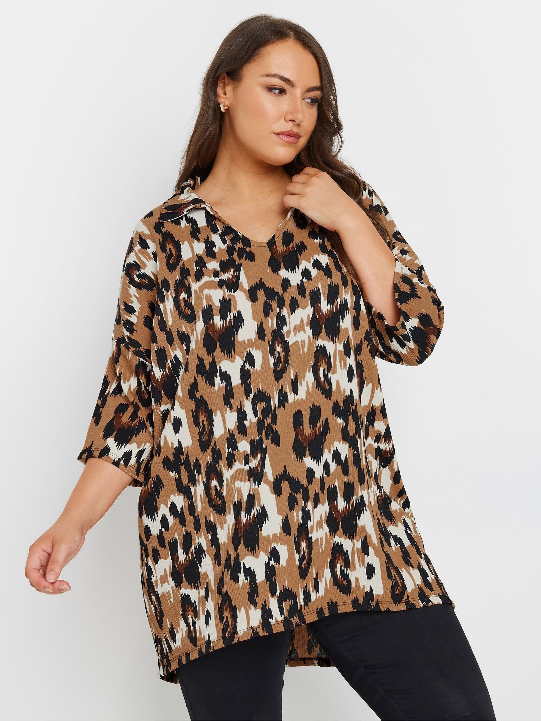 Buy Yours Curve Natural Abstract Structured Jersey Tunics from the Next ...