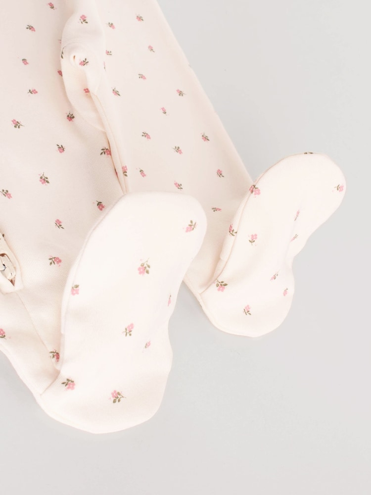 Buy Pink Two Way Zip Sleepsuits 3 Pack (0-2yrs) from Next India