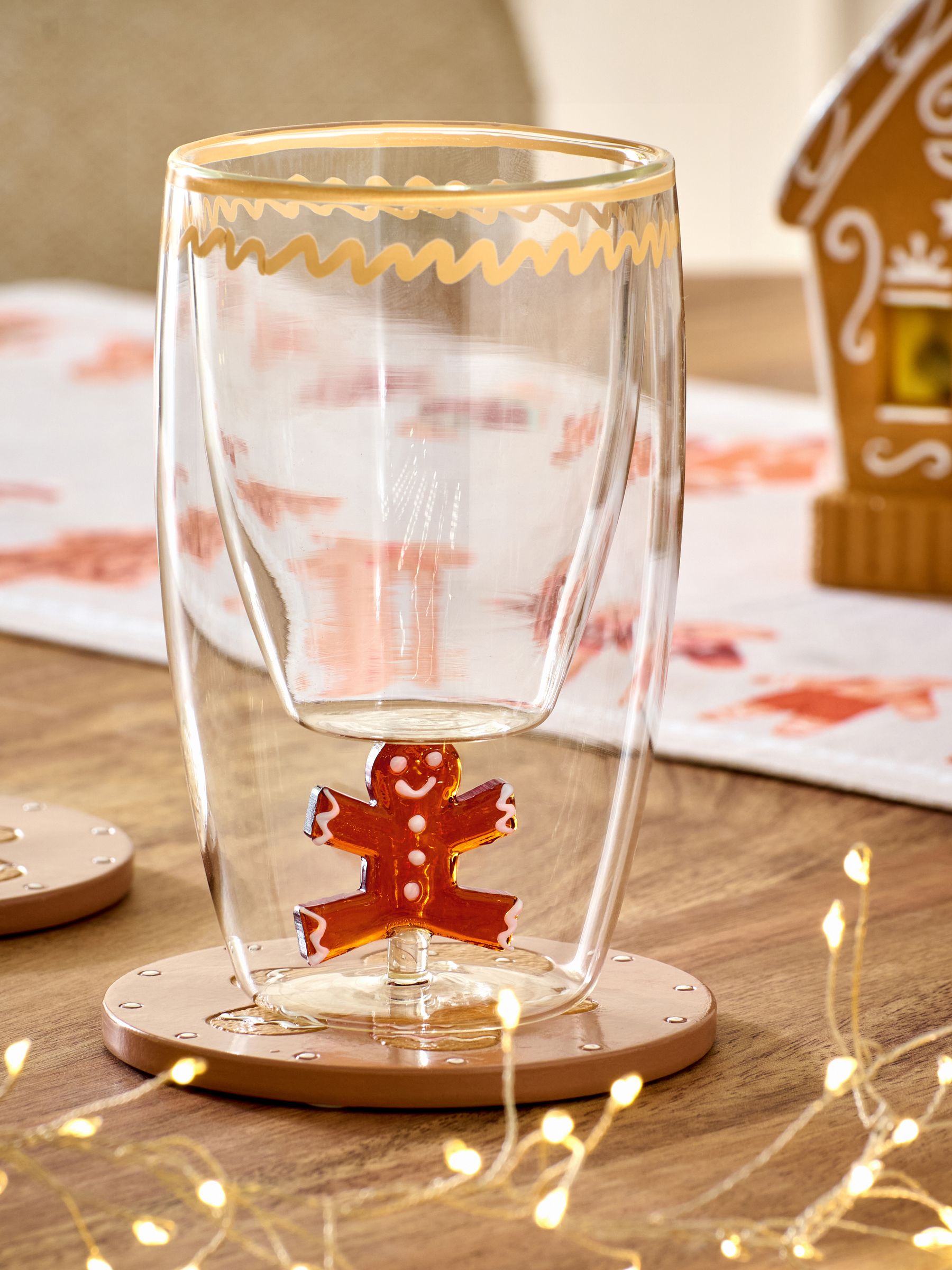 Buy Set of 2 Natural Christmas Gingerbread Tumbler Glasses from Next ...