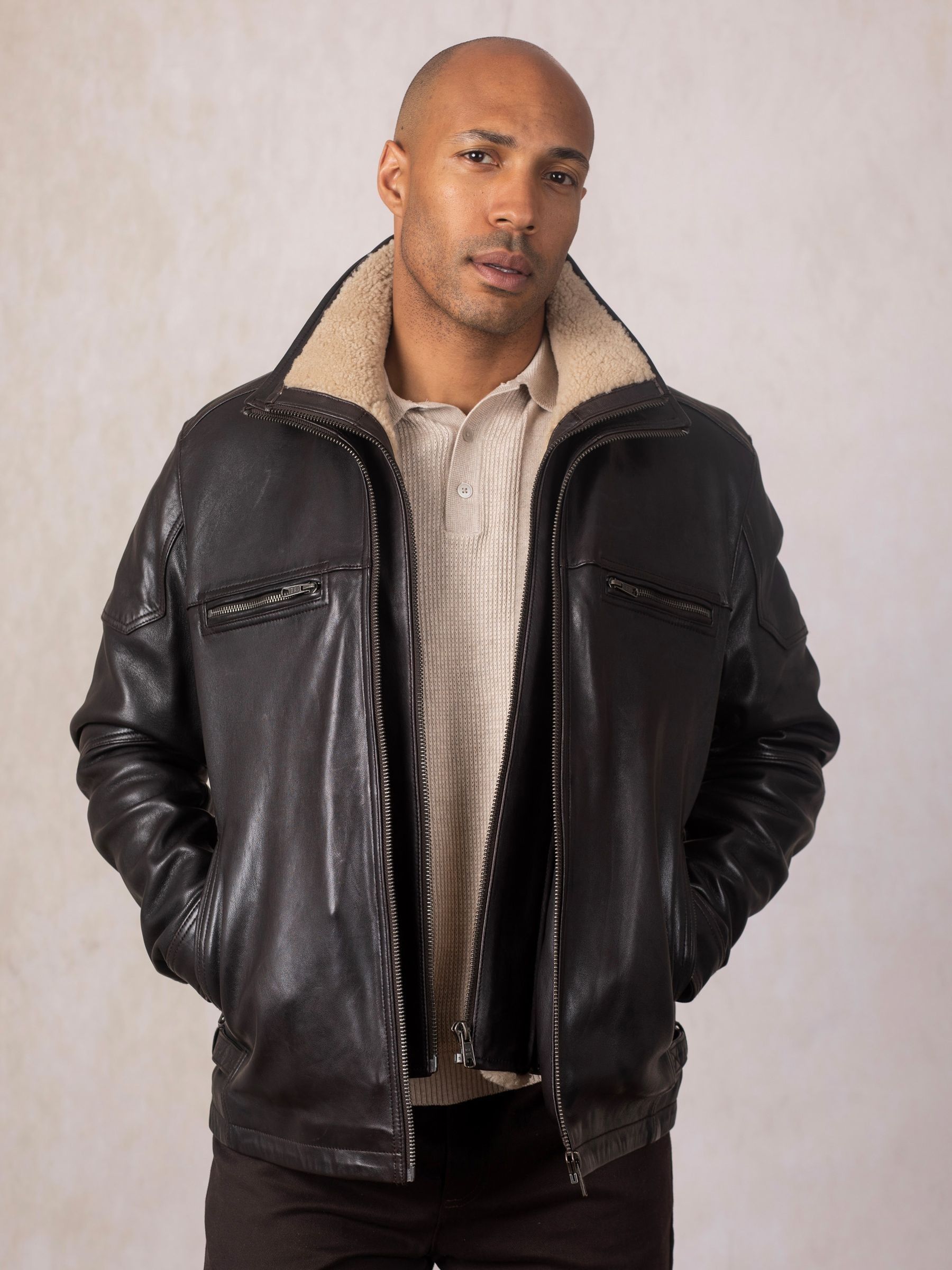 Buy Lakeland Leather Brown Gosforth Leather Jacket from the Next UK ...