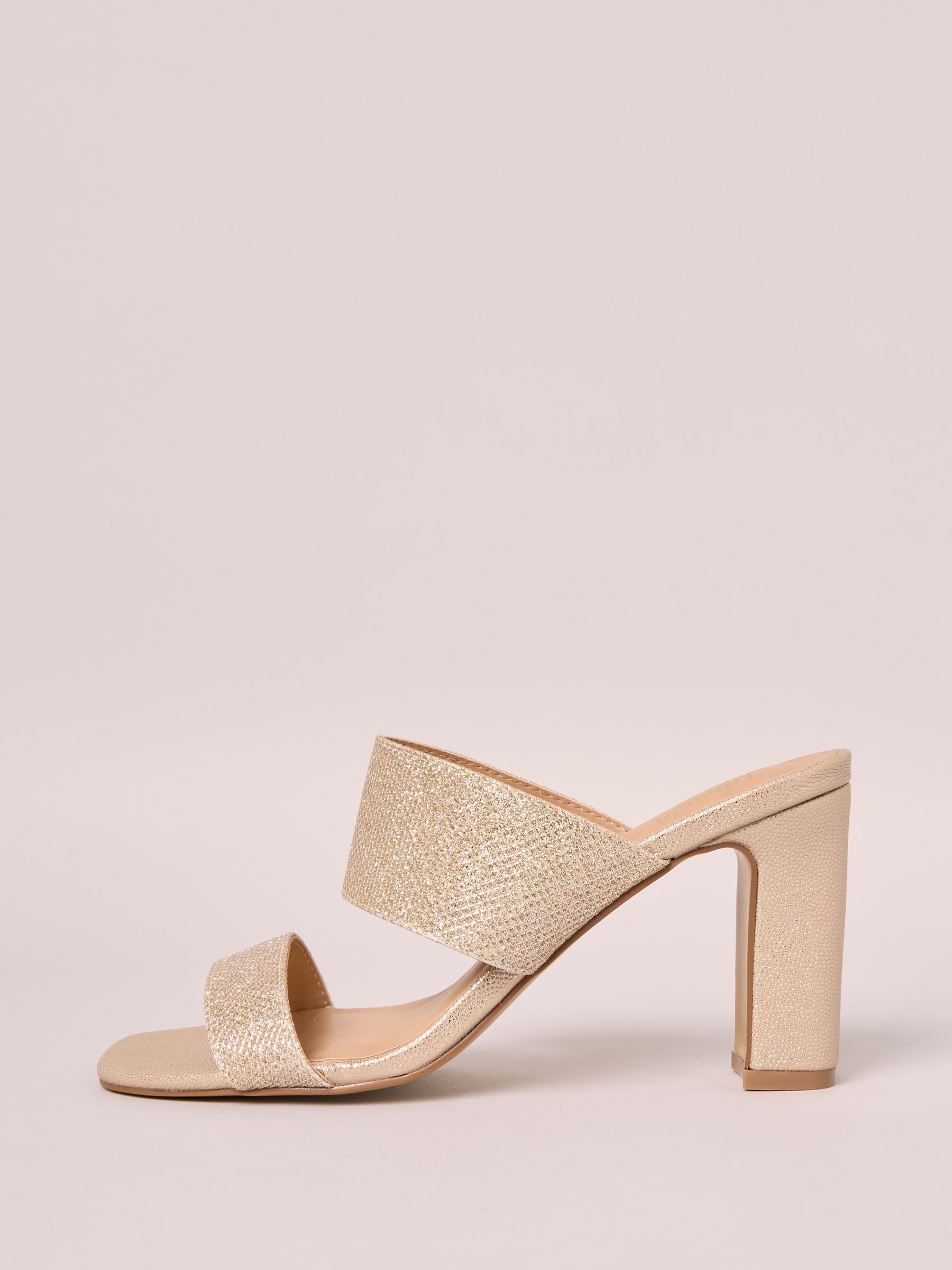 Buy Friends Like These Gold Standard Fit Double Strap Block Mid Heel ...