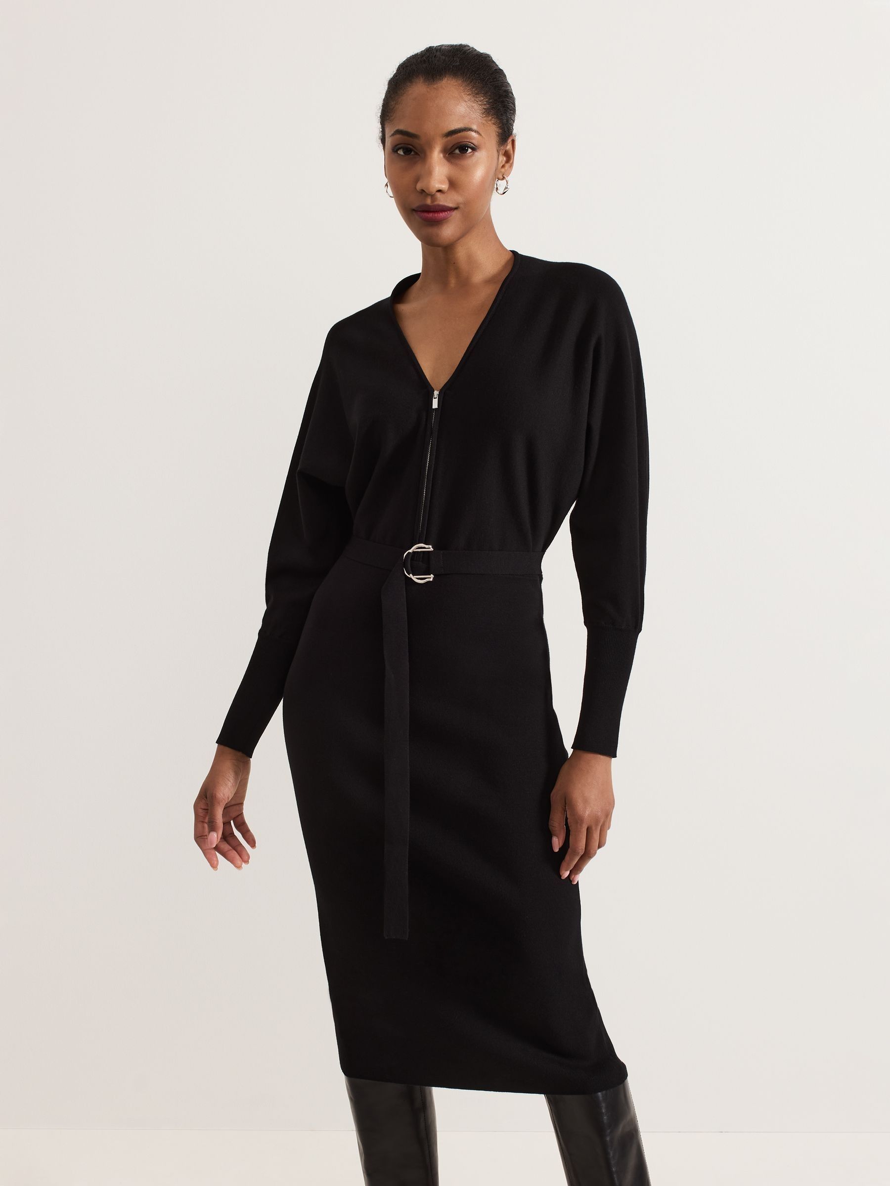 Buy Phase Eight Black Dixie Zip Dress from the Next UK online shop