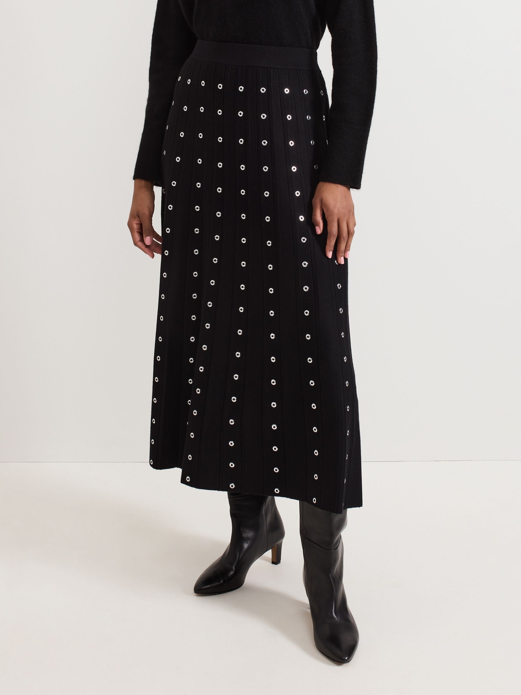 Buy Phase Eight Black Emilia Eyelet Skirt from the Next UK online shop