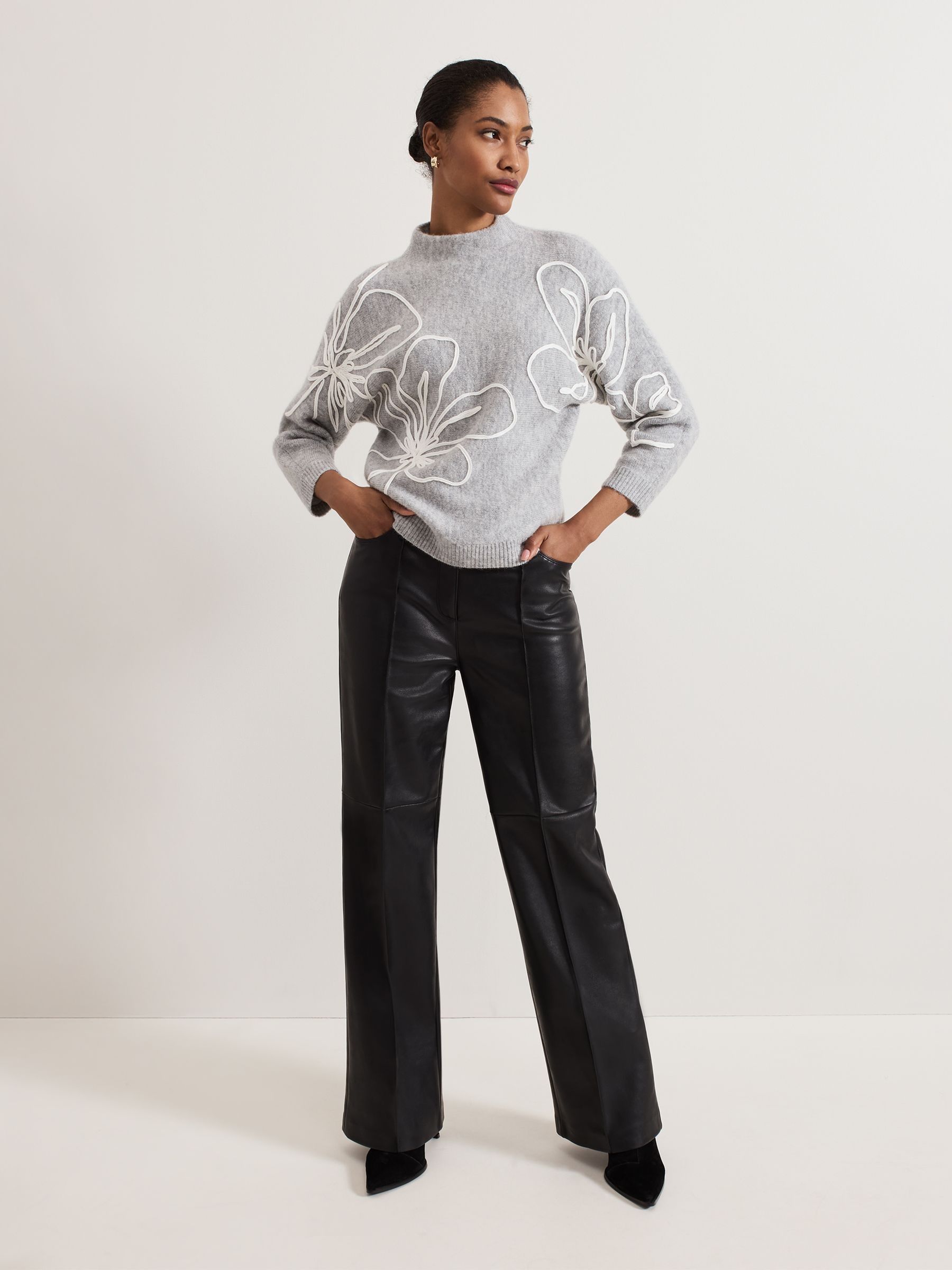 Buy Phase Eight Grey Amber Applique Knit Jumper from the Next UK online ...