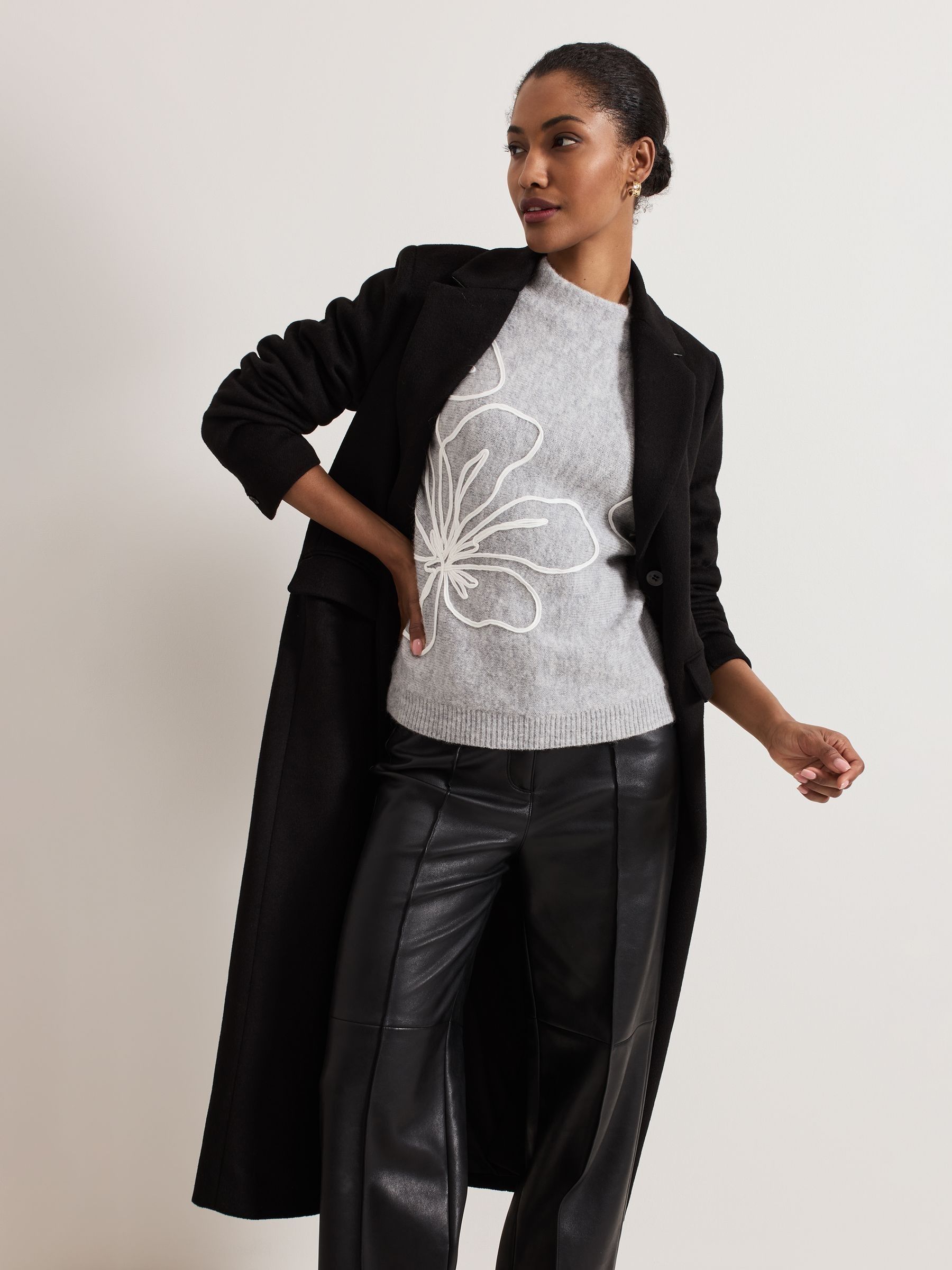 Buy Phase Eight Grey Amber Applique Knit Jumper from the Next UK online ...
