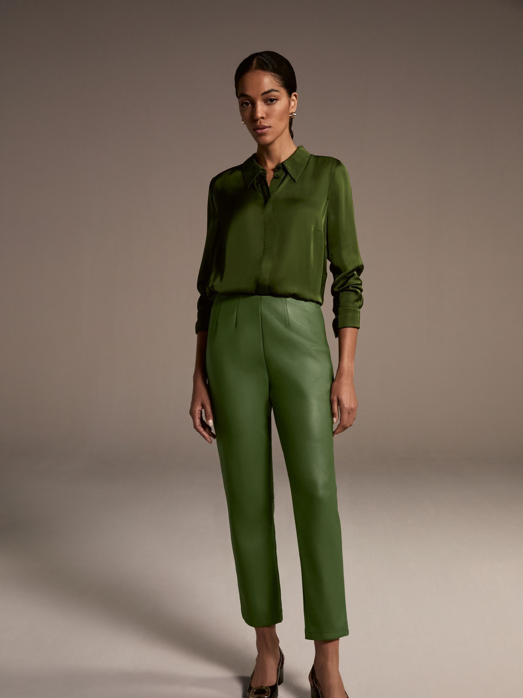 Buy Phase Eight Green Mya PU Crop Trousers from the Next UK online shop