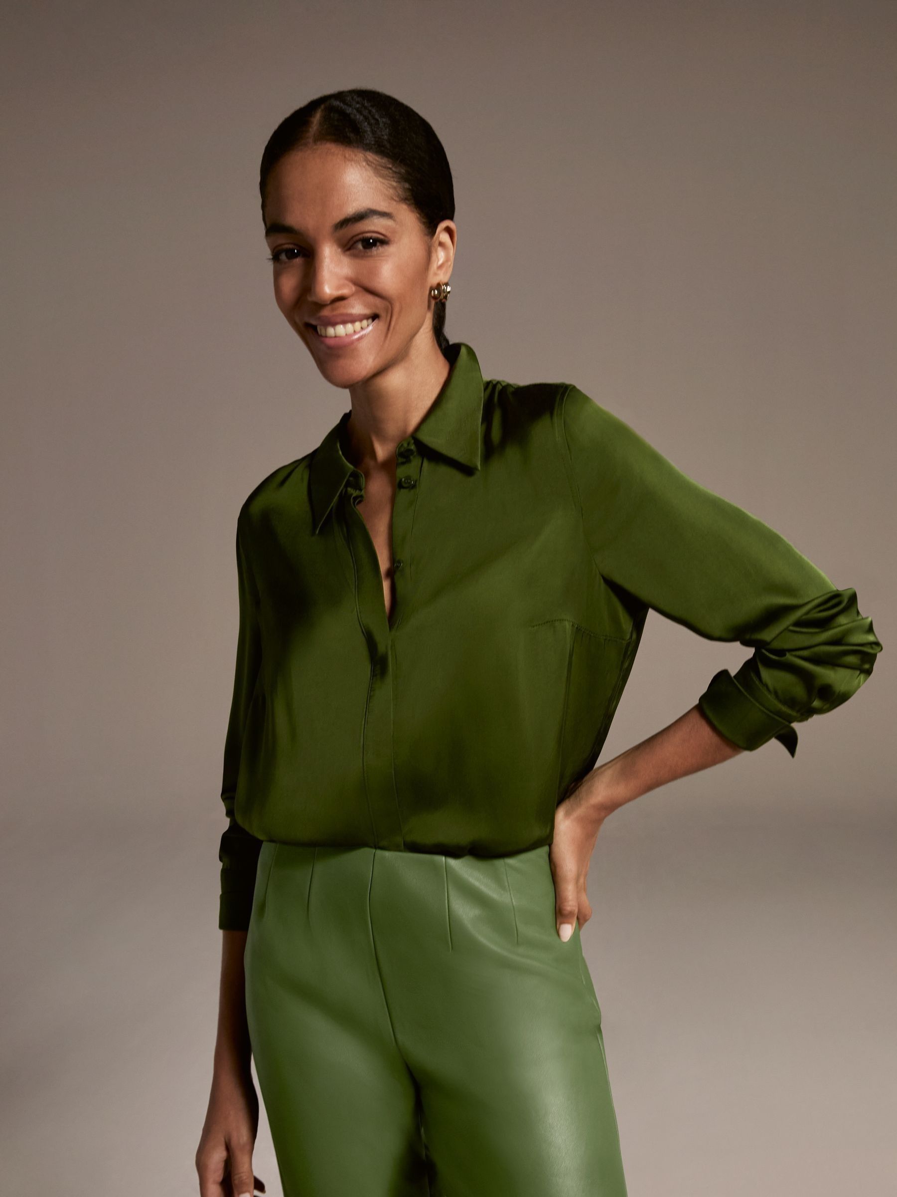 Buy Phase Eight Green Mya PU Crop Trousers from the Next UK online shop