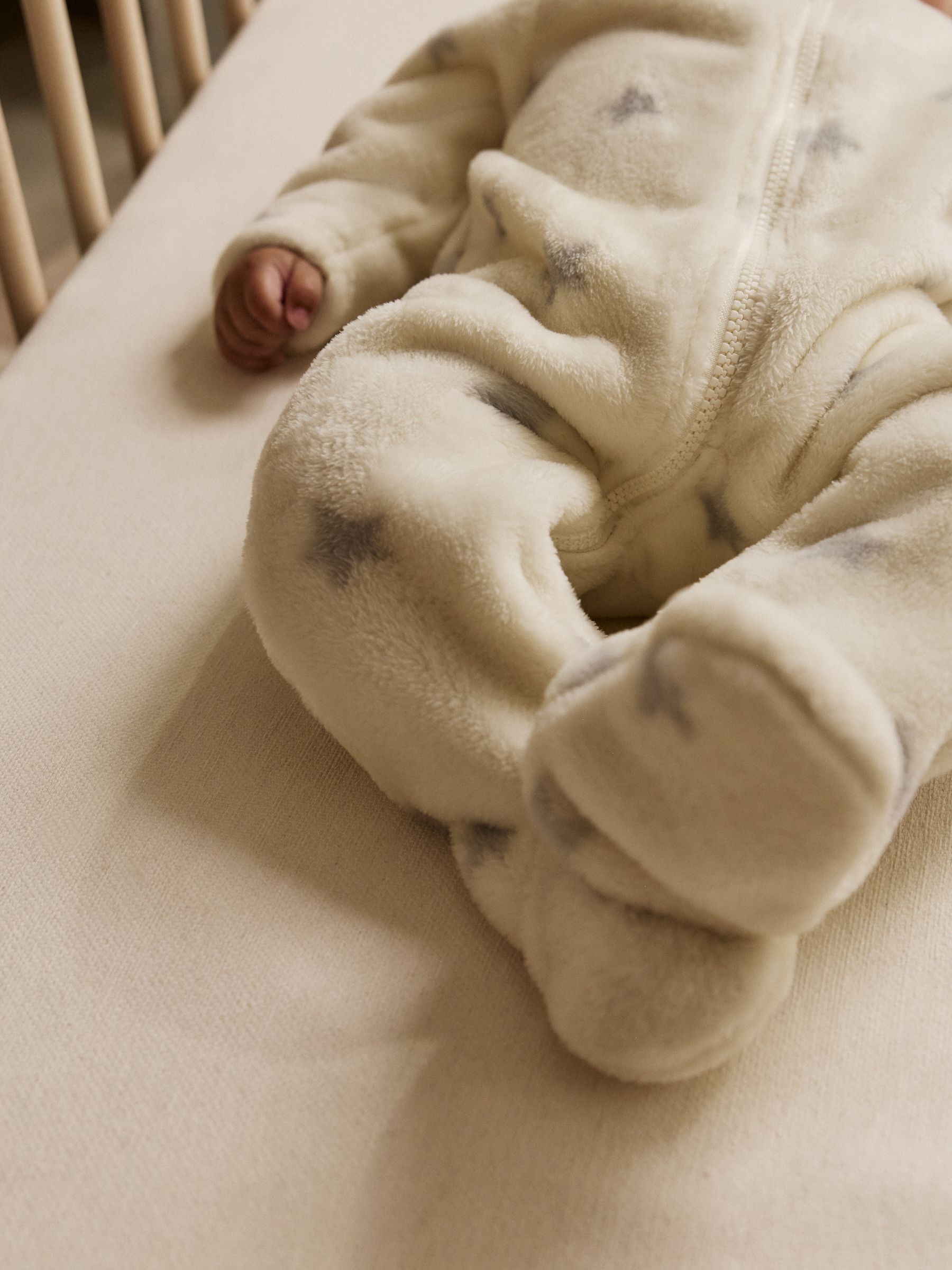 Buy Grey Star Fleece Baby Sleepsuit from the Next UK online shop