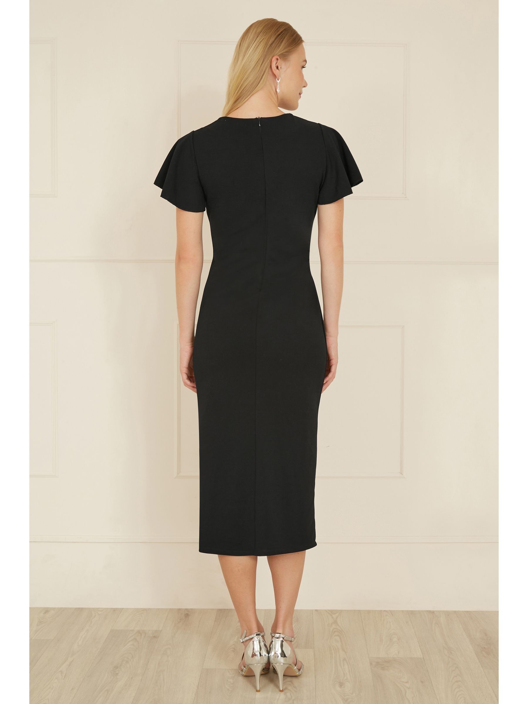 Buy Yumi Black Ruched Waist Stretch Midi Dress from the Next UK online shop