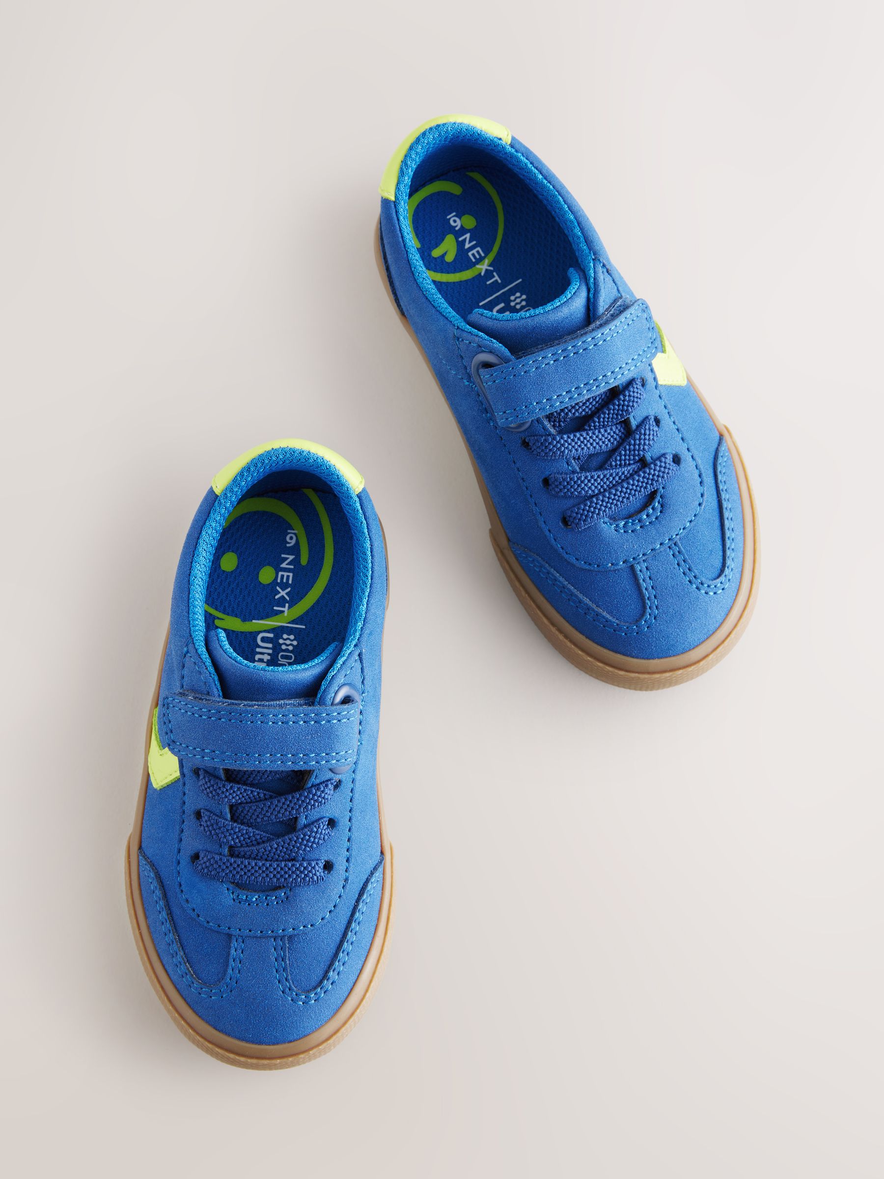 Buy Cobalt Blue Standard Fit (F) Touch Fastening Elastic Lace Trainers ...