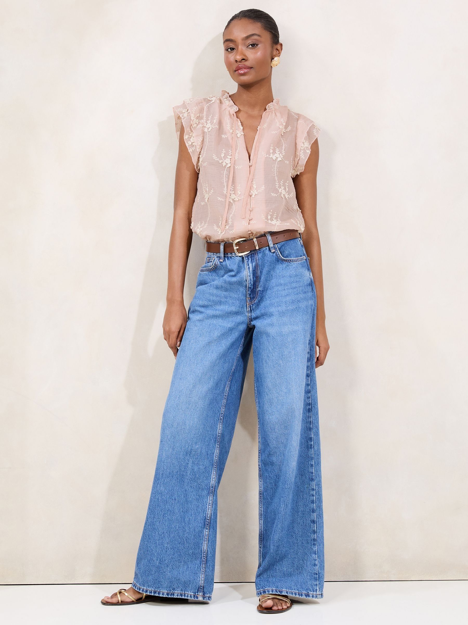 Buy Lipsy Pink Embroidered Keyhole Detail Shell Top from Next Australia