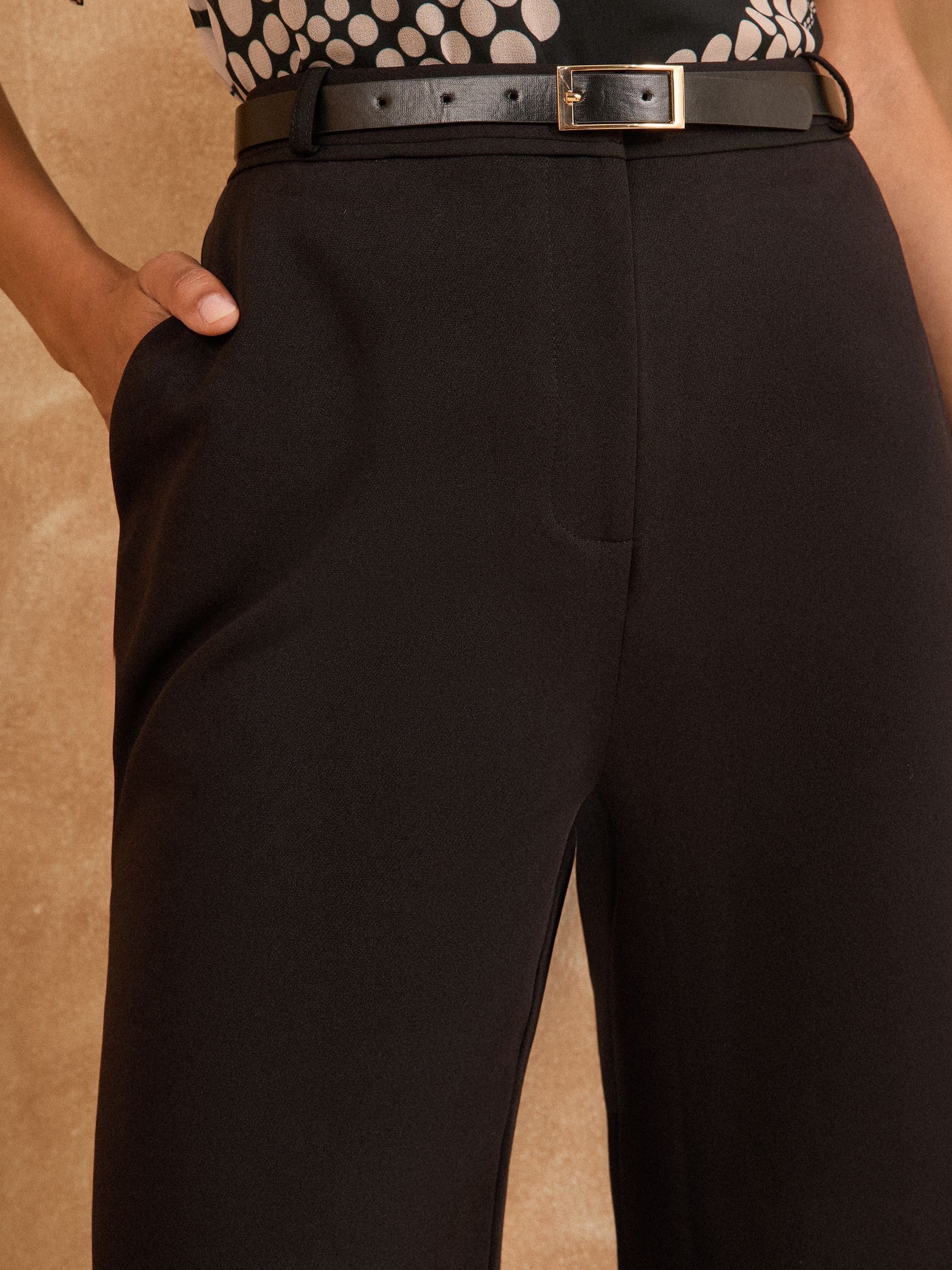 Buy Love & Roses Black Cropped Pleat Front Eve Tailored Trousers from ...
