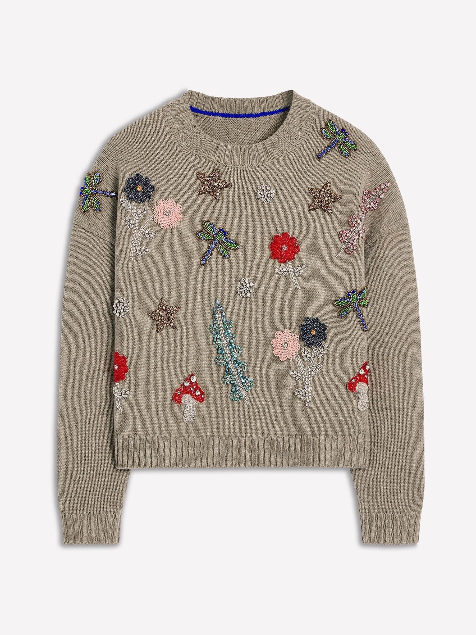 Buy Boden Grey Embellished Jumper from Next USA Buy Boden Grey Embellished Jumper from Next USA