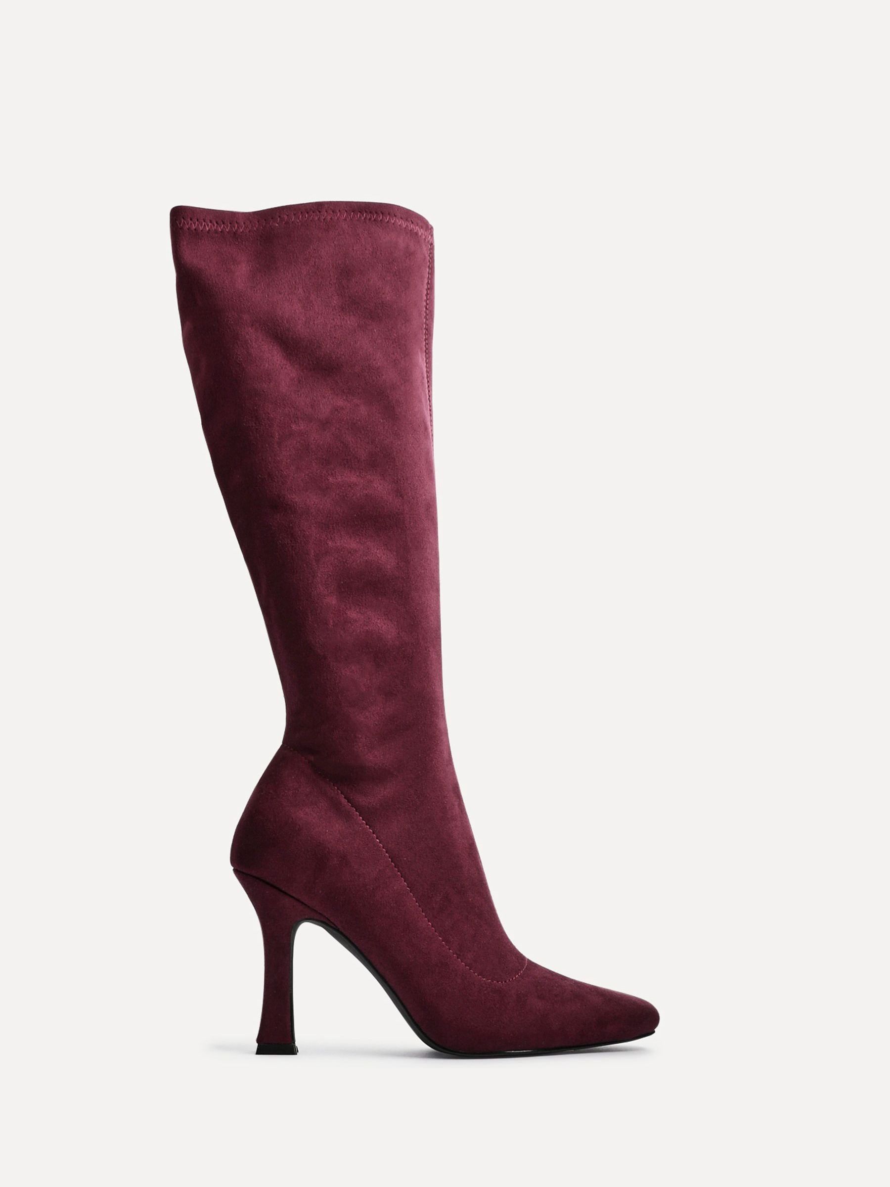 Buy Linzi Red Gabrielle High Leg Stretch Faux Suede Boots from the Next ...