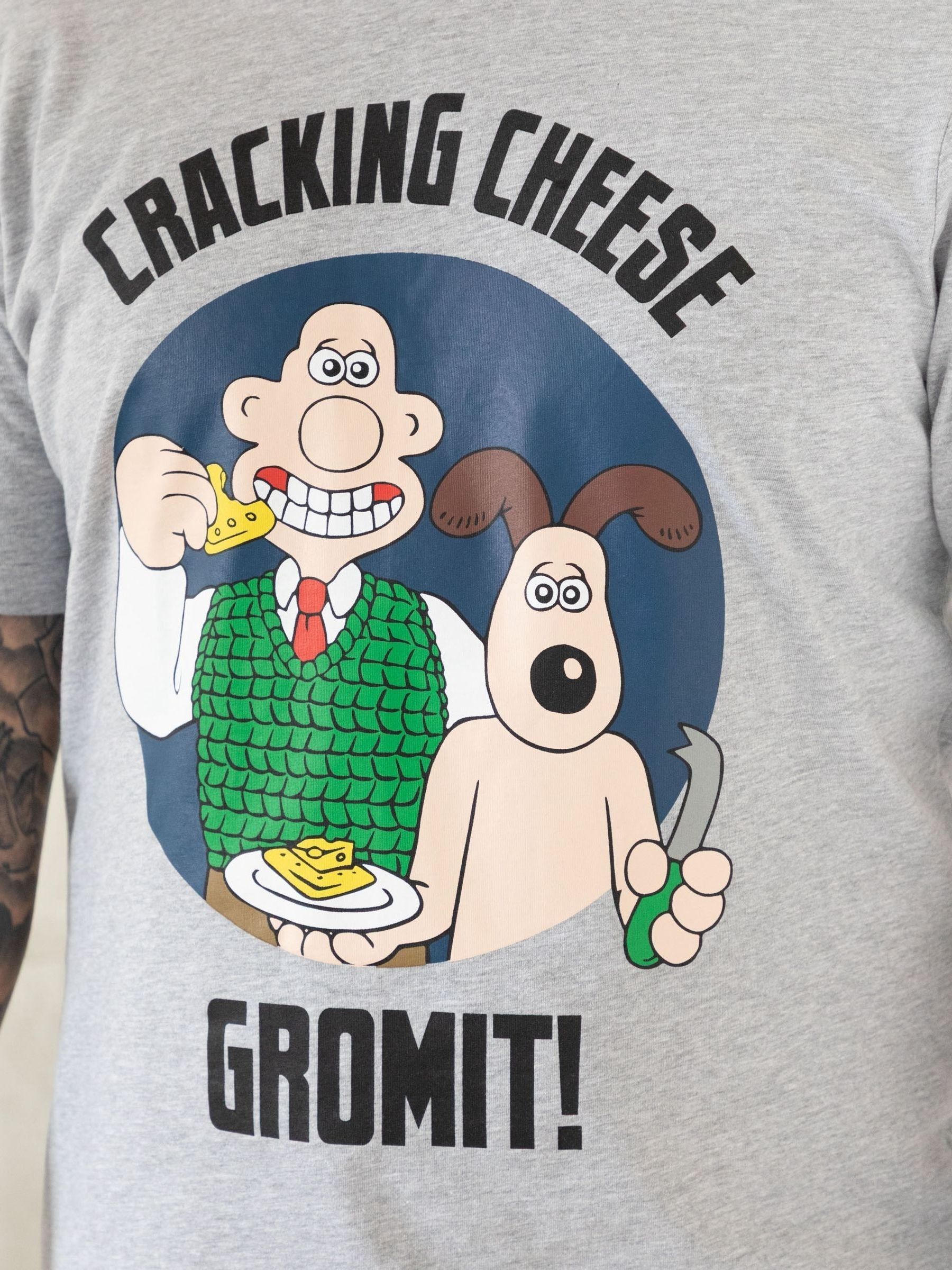 Buy Vanilla Underground Grey Mens Wallace And Gromit 100% Cotton ...